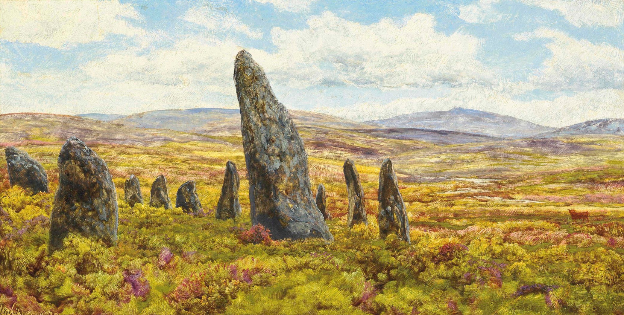 John Brett (1830-1902) , Stone circle on Dartmoor | Christie's