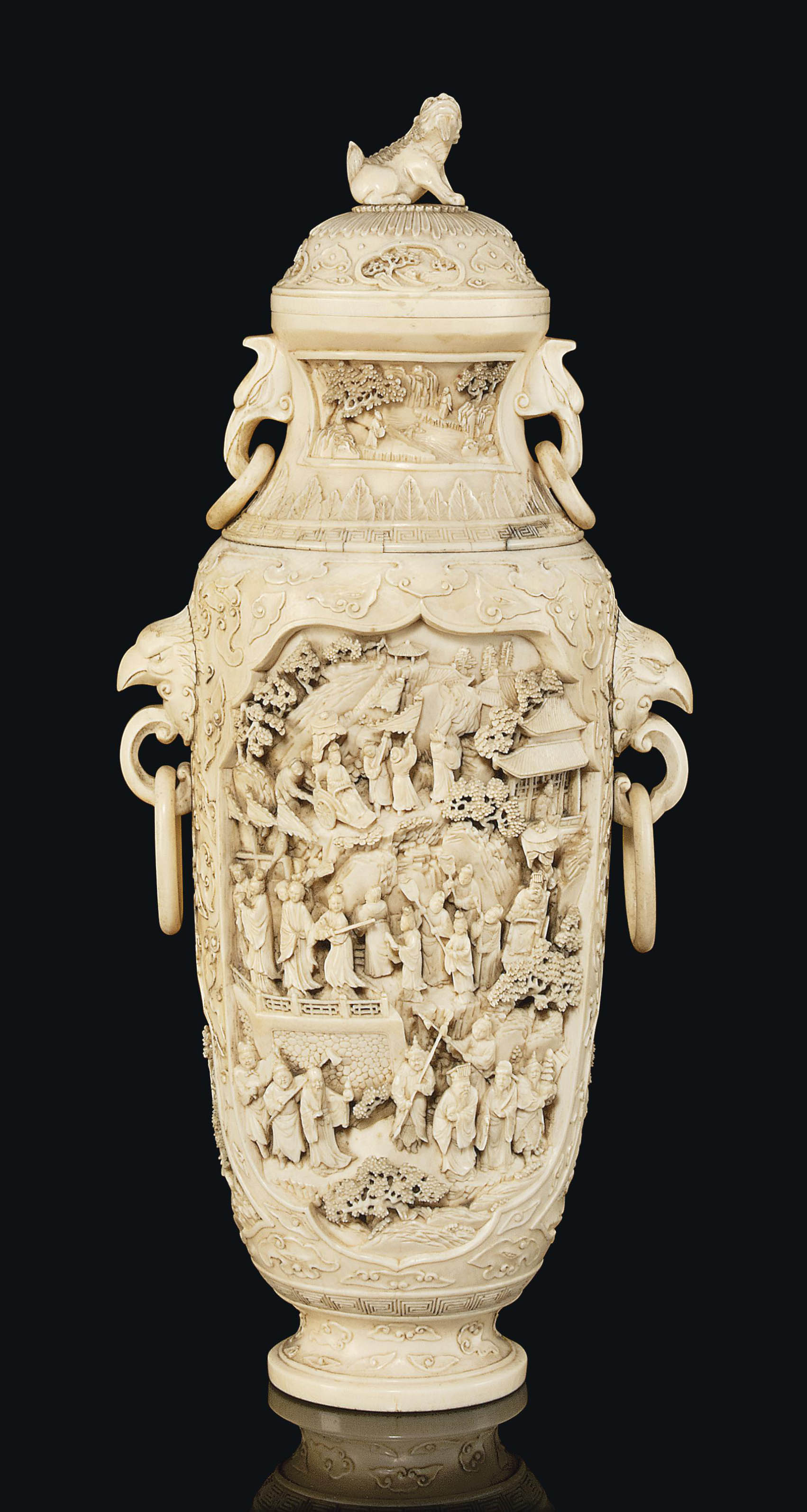 A CARVED IVORY BRUSH POT , 18TH/19TH CENTURY | Christie's
