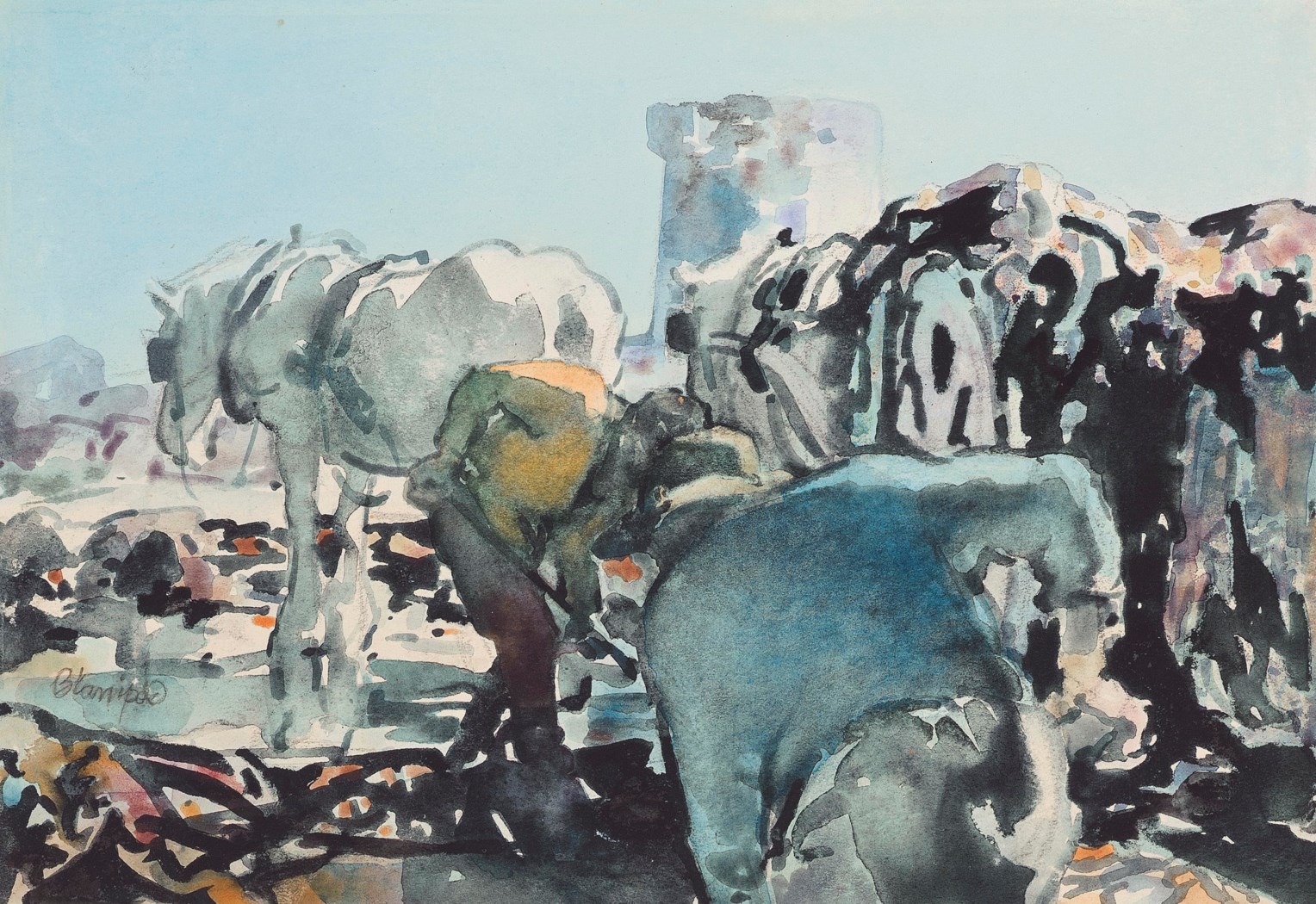 Edmund Blampied (St. Helier 1886-1966) , The vraic gatherers | Christie's