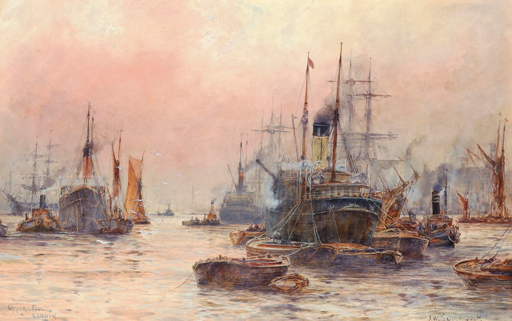 Frederick William Scarborough (1860-1939) , The Upper Pool, London ...