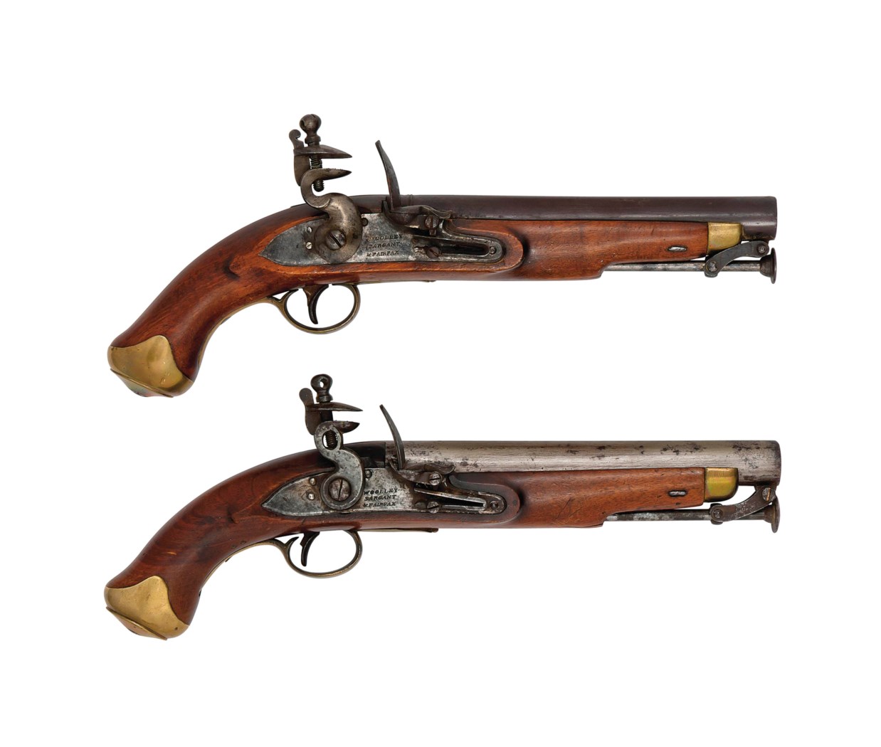 A BRACE OF .75 FLINTLOCK SERVICE PISTOLS OF NEW LAND PATTERN TYPE, BY ...