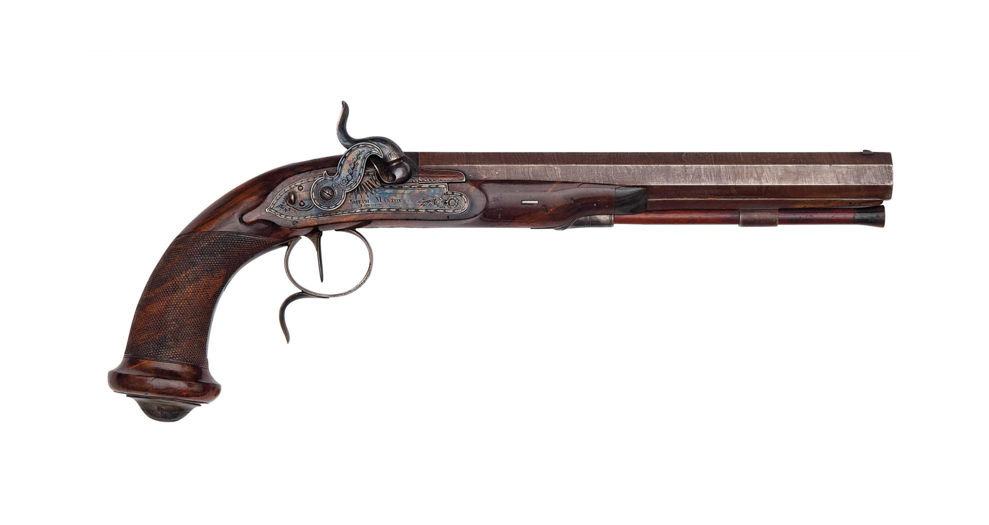 A 40-BORE RIFLED PERCUSSION DUELLING PISTOL , BY JOSEPH MANTON, LONDON ...