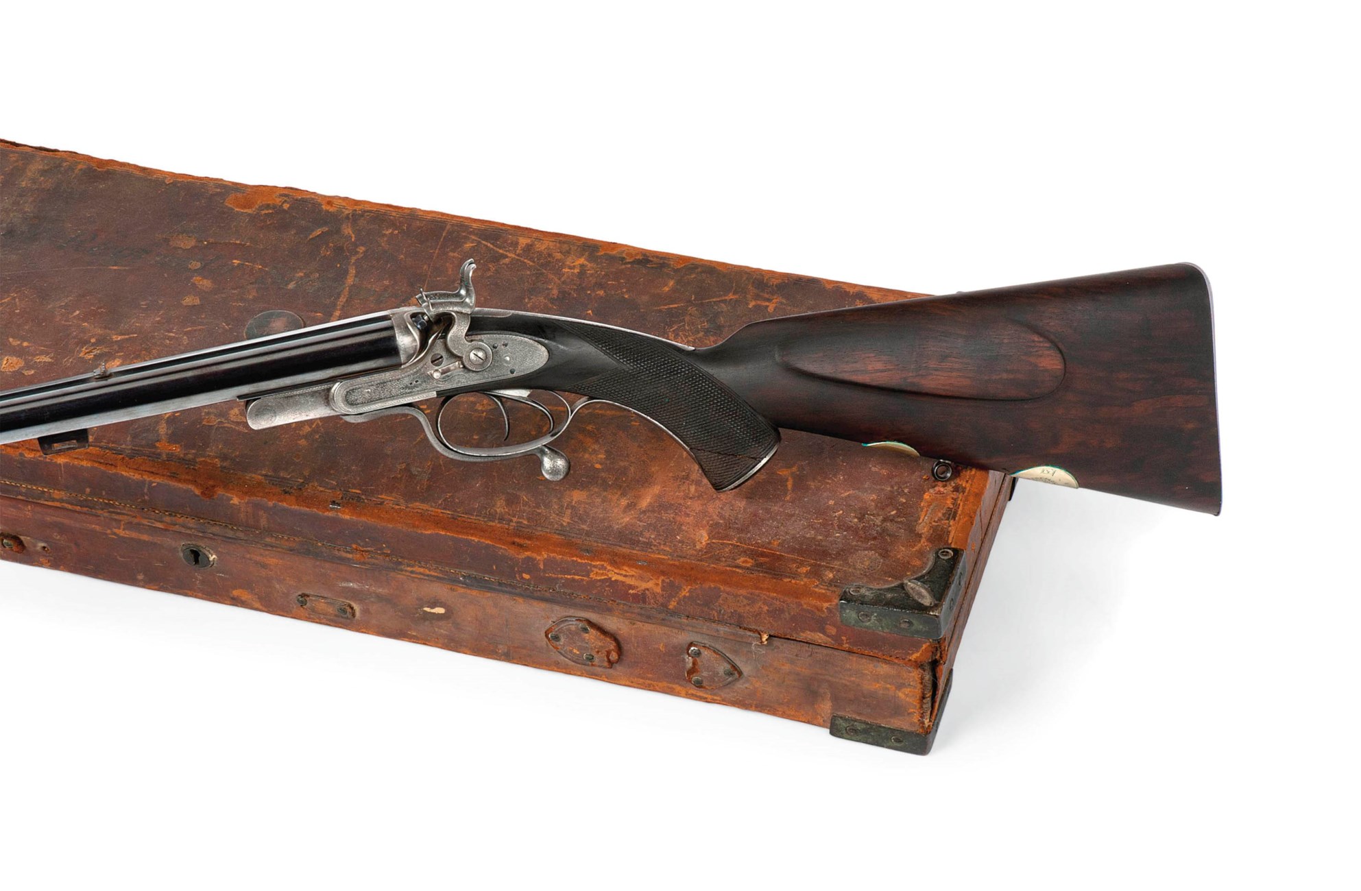 A .500 (BLACK POWDER EXPRESS) ROTARY-UNDERLEVER DOUBLE HAMMER RIFLE ...