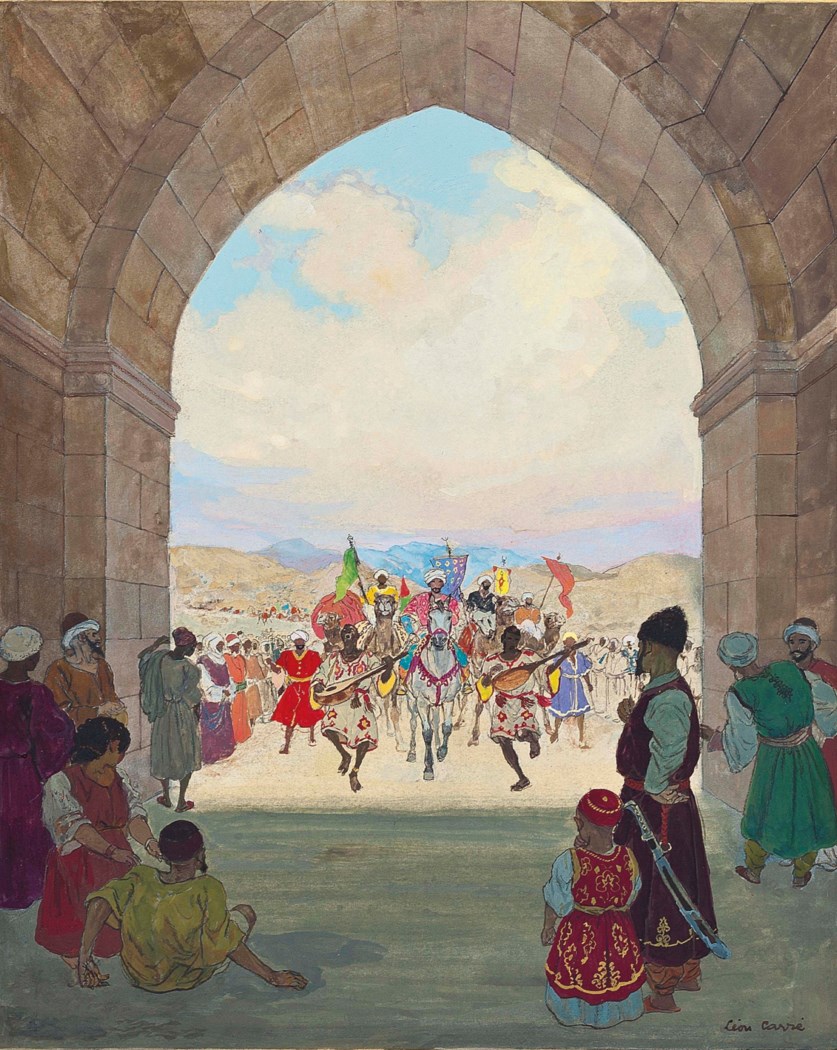 Léon Carré (French, 1878-1942) , Soon the cortege appeared at the town ...