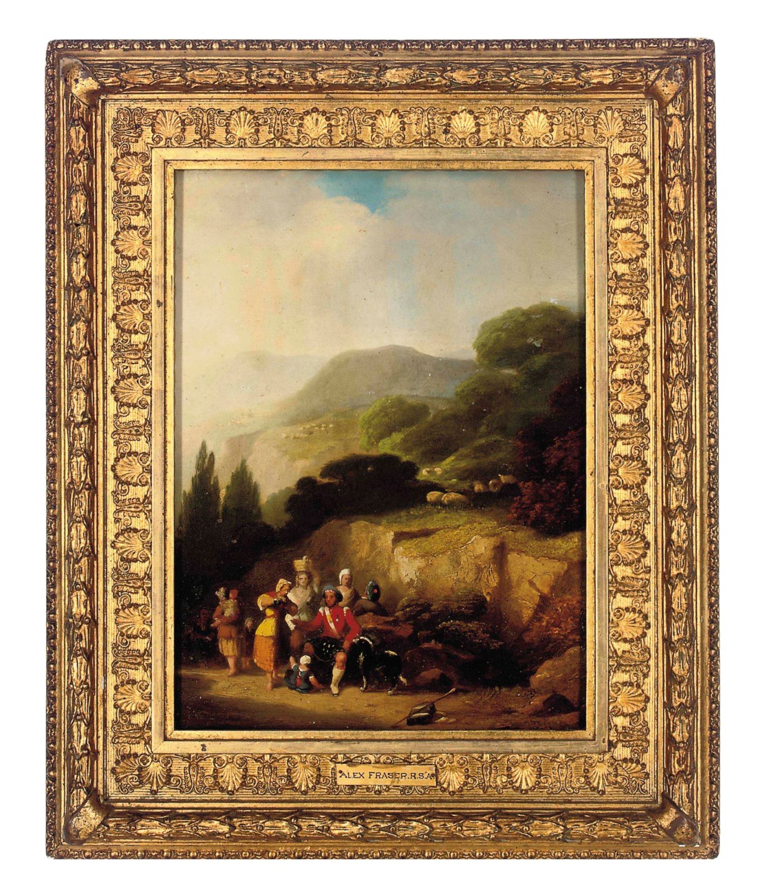 Attributed to Alexander Fraser (1828-1899) , Figures at rest in a ...