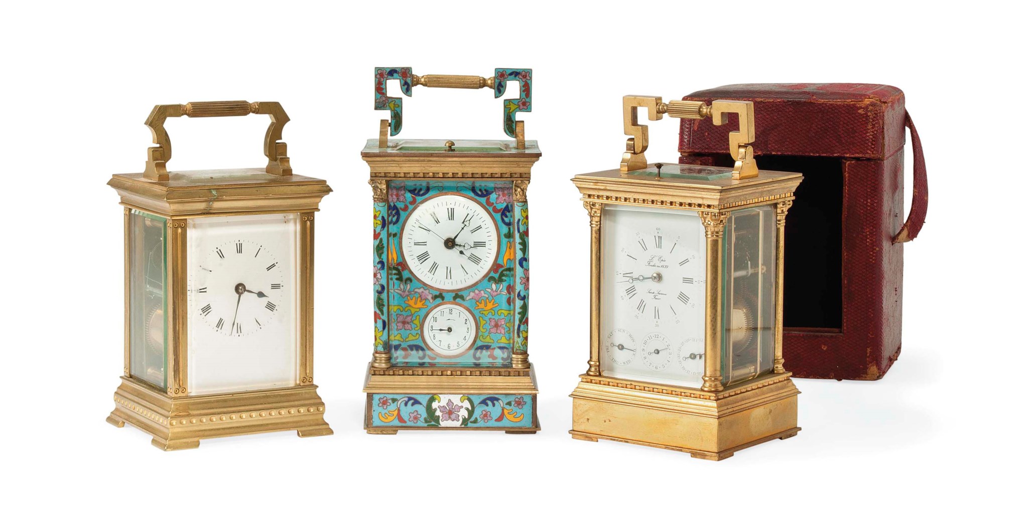 THREE VARIOUS CARRIAGE CLOCKS | Christie's