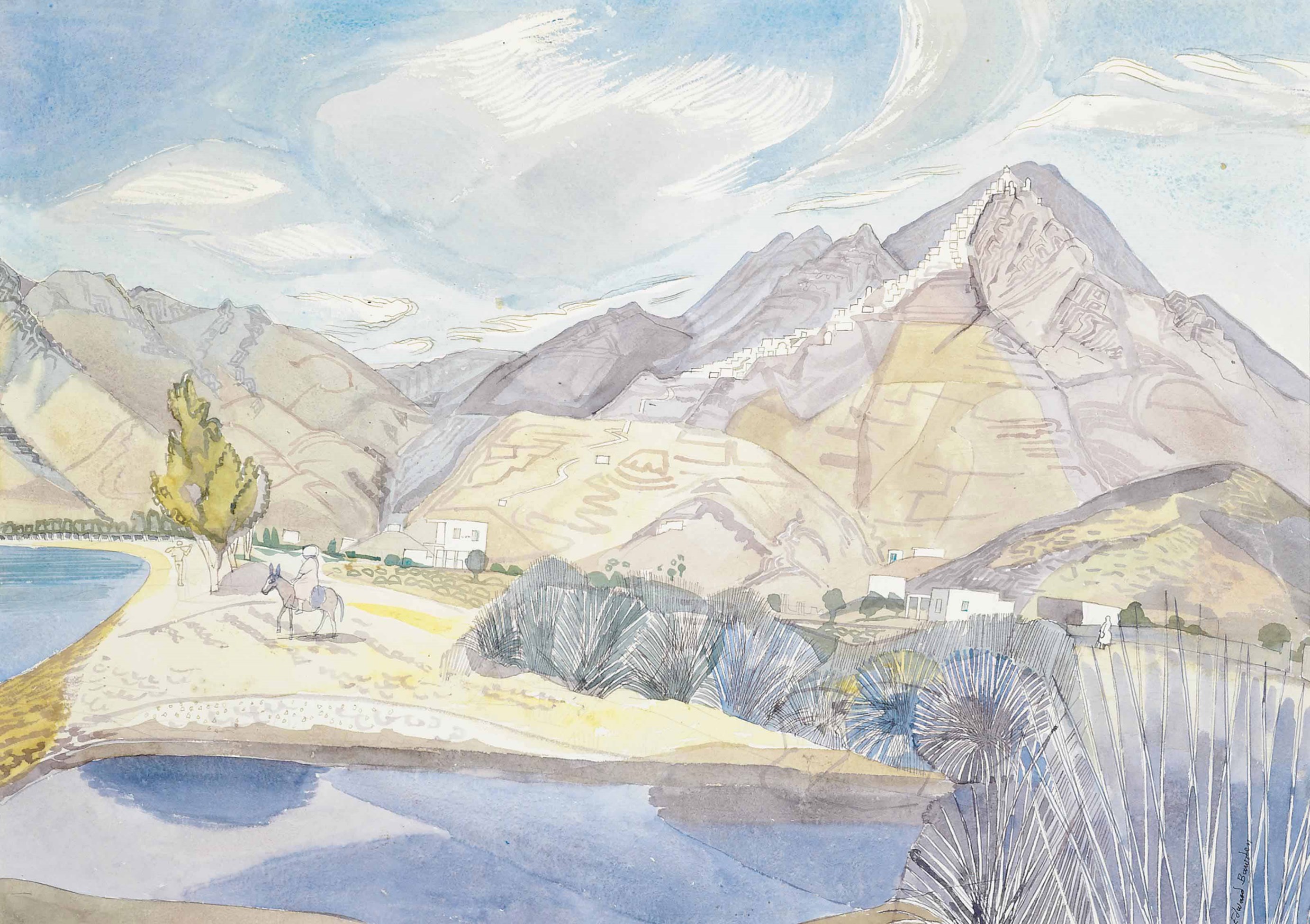 Edward Bawden, R.A. (1903-1989) , View of the Town, Seriphos | Christie's