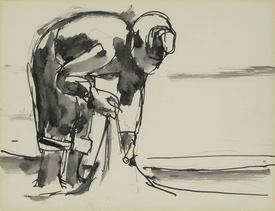 Josef Herman, R.A. (1911-2000) , Collecting shells | Christie's