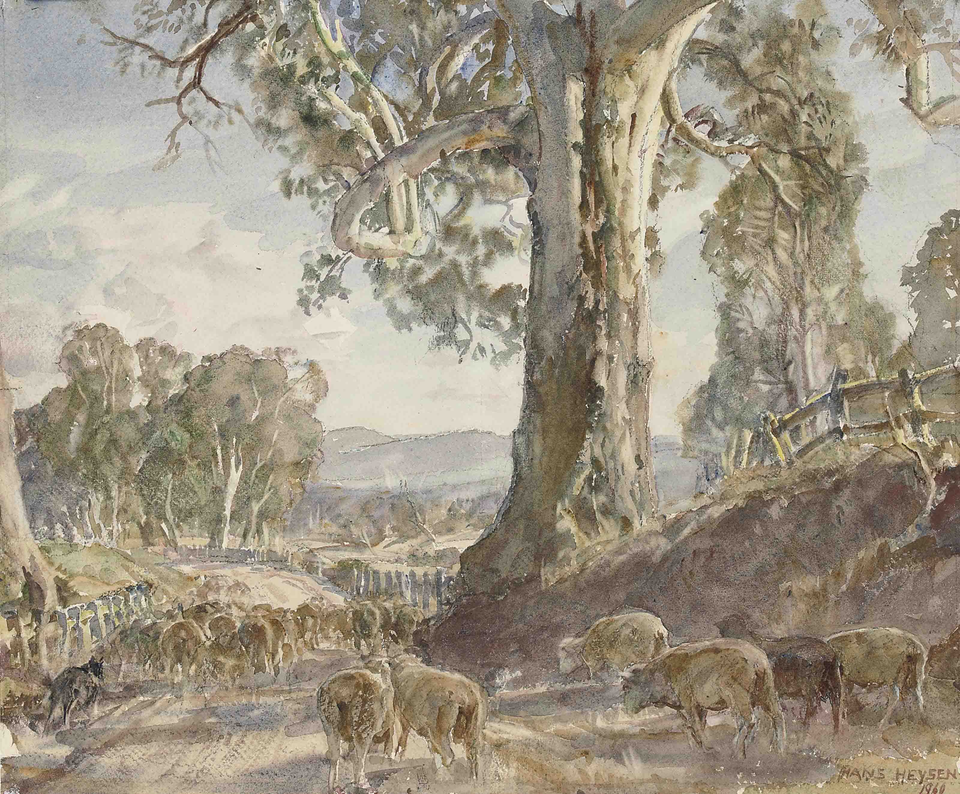 Sir Hans Heysen (1877-1968) , A Country Road | Christie's