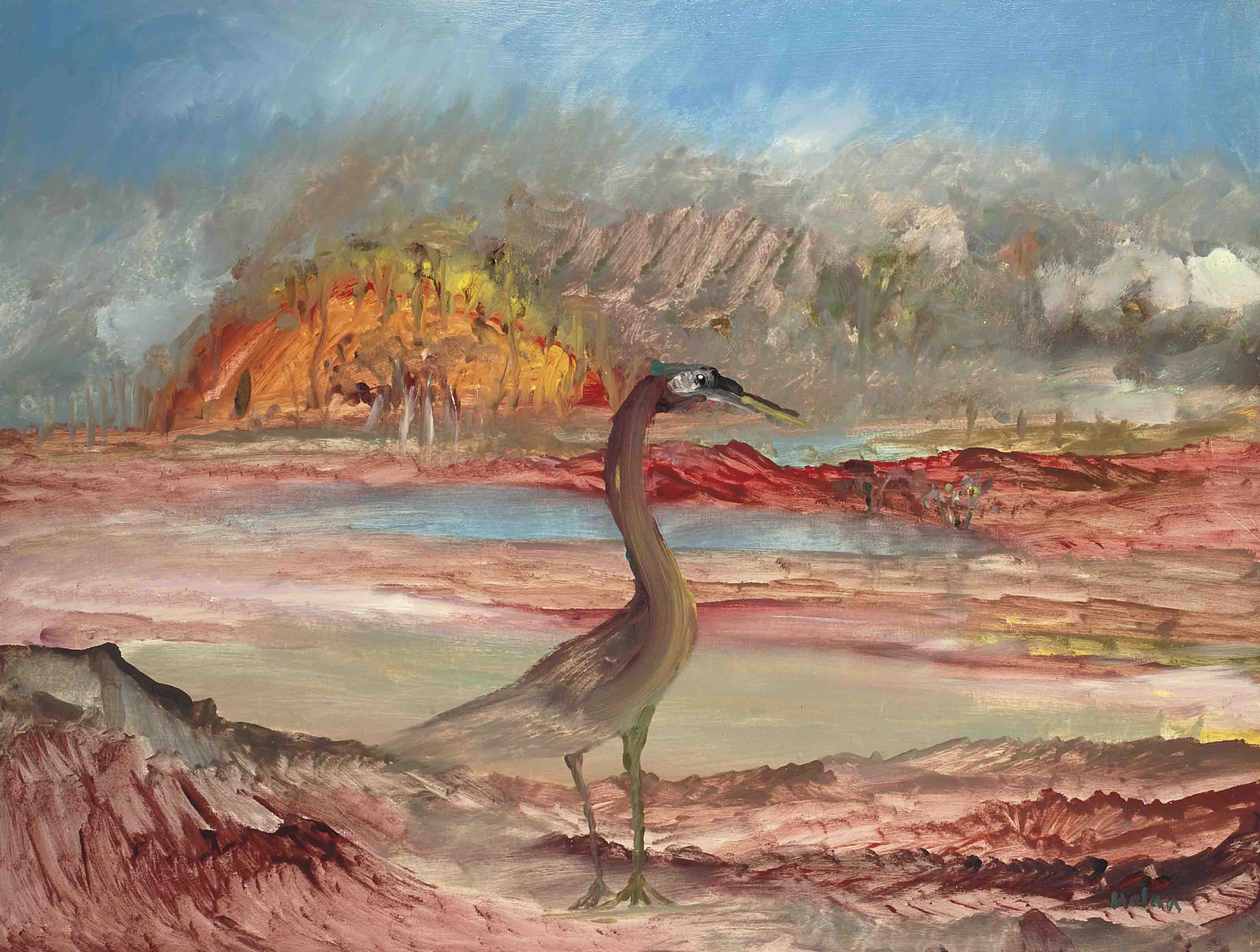 Sir Sidney Robert Nolan, O.M., R.A. (1917-1992) , Bird in landscape ...