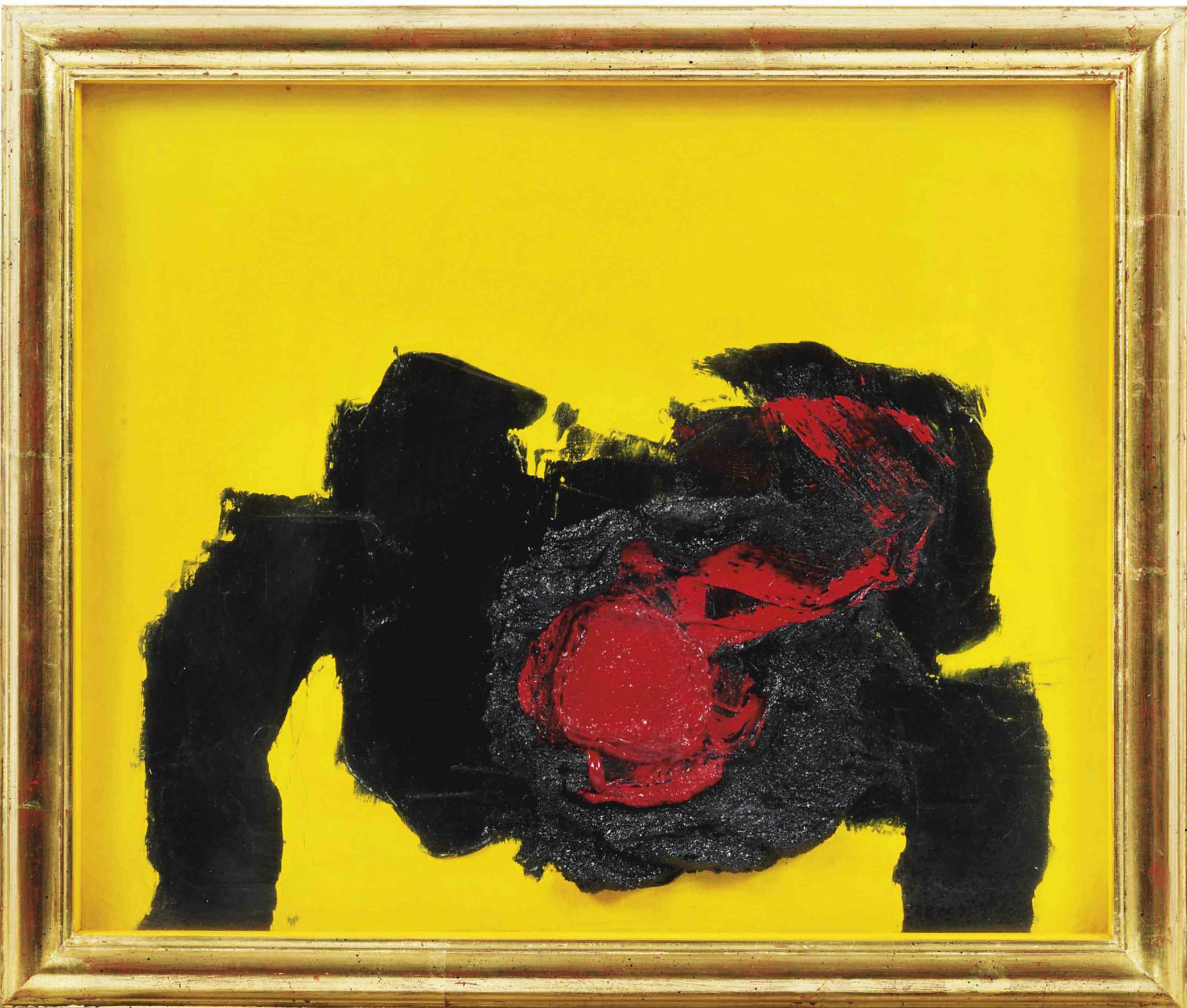 Luis Feito López (Spanish, b. 1929) , Composición en rojo y negro sobre ...