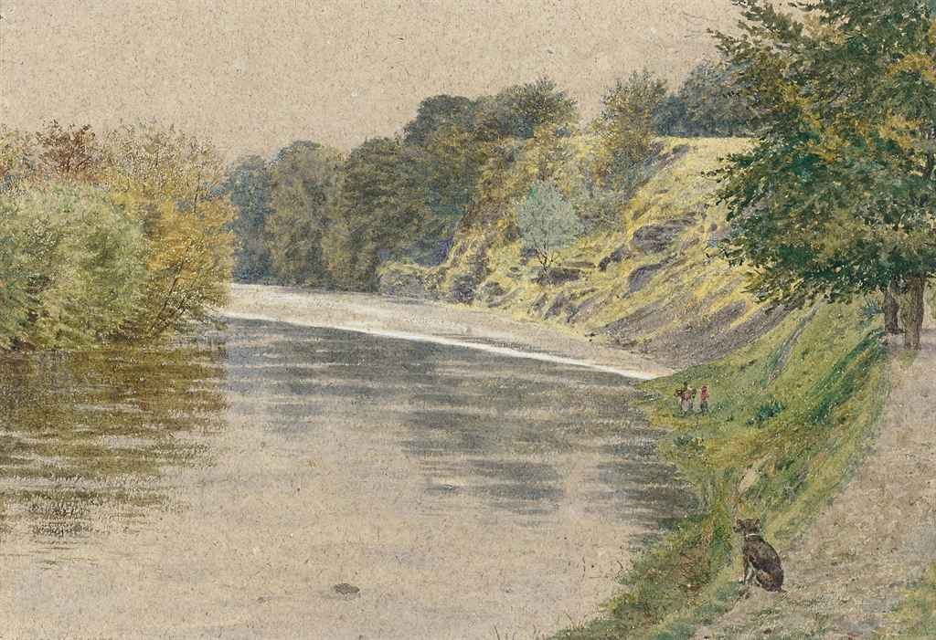 George Price Boyce, R.W.S. (1826-1897) , On the banks of the Teme ...