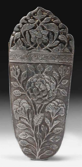 A FINE CARVED CUT-STEEL CHAPE , MUGHAL INDIA, 17TH CENTURY | Christie's