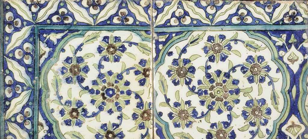 A DAMASCUS POTTERY TILE PANEL , OTTOMAN SYRIA, EARLY 17TH CENTURY ...
