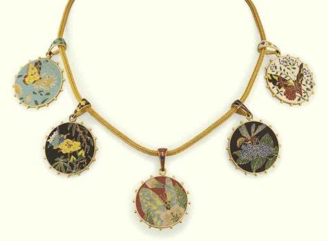 A 19th century gold and enamel necklace, by Alexis Falize