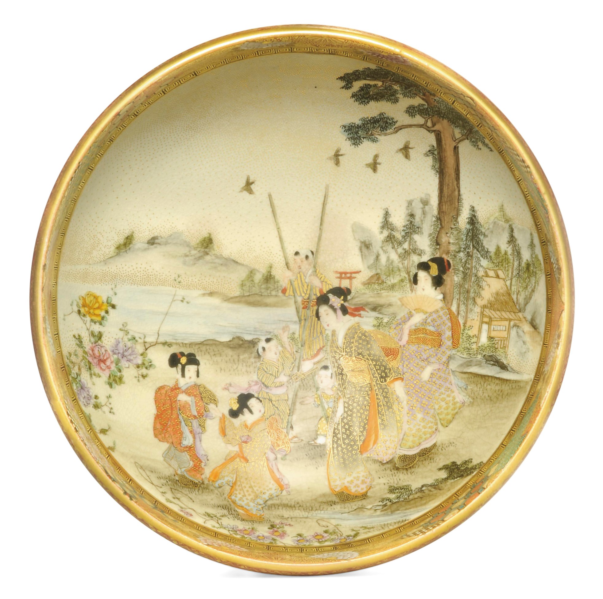 A Satsuma Bowl, Koro [Incense Burner] and Kogo [Incense Box] , MEIJI ...