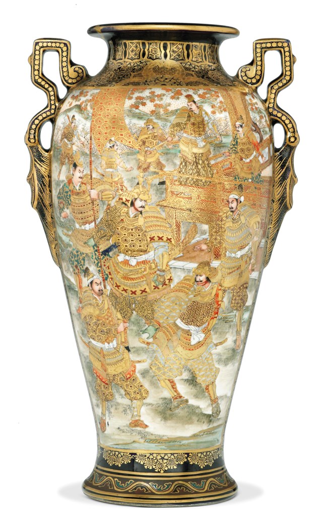 A Satsuma Vase , SIGNED KINKOZAN AND IMPRESSED SEAL KINKOZAN ZO, MEIJI ...