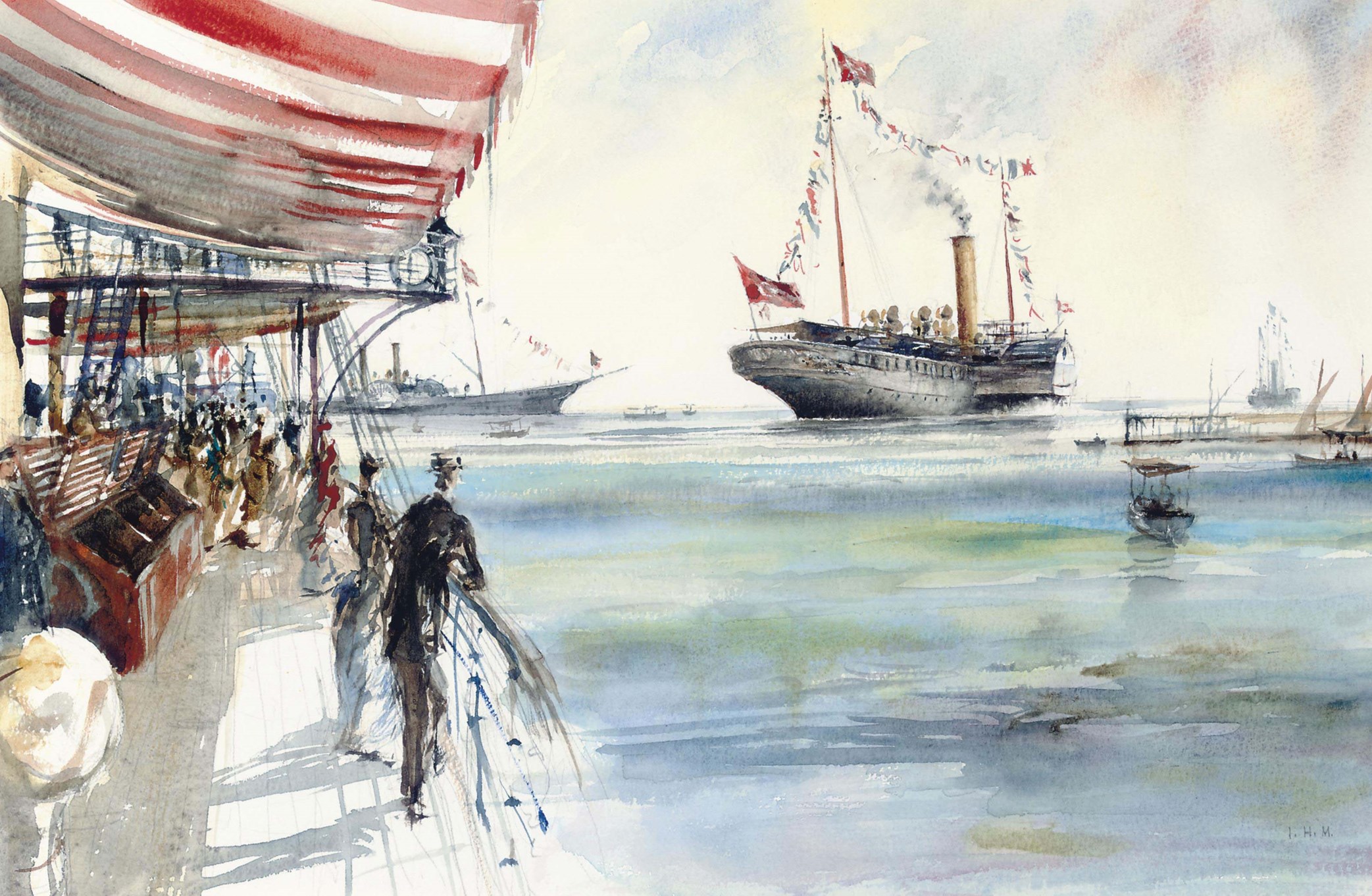 Ian H. Marshall (b.1933) , Mahroussa on the Suez Canal, Egypt, 17th ...