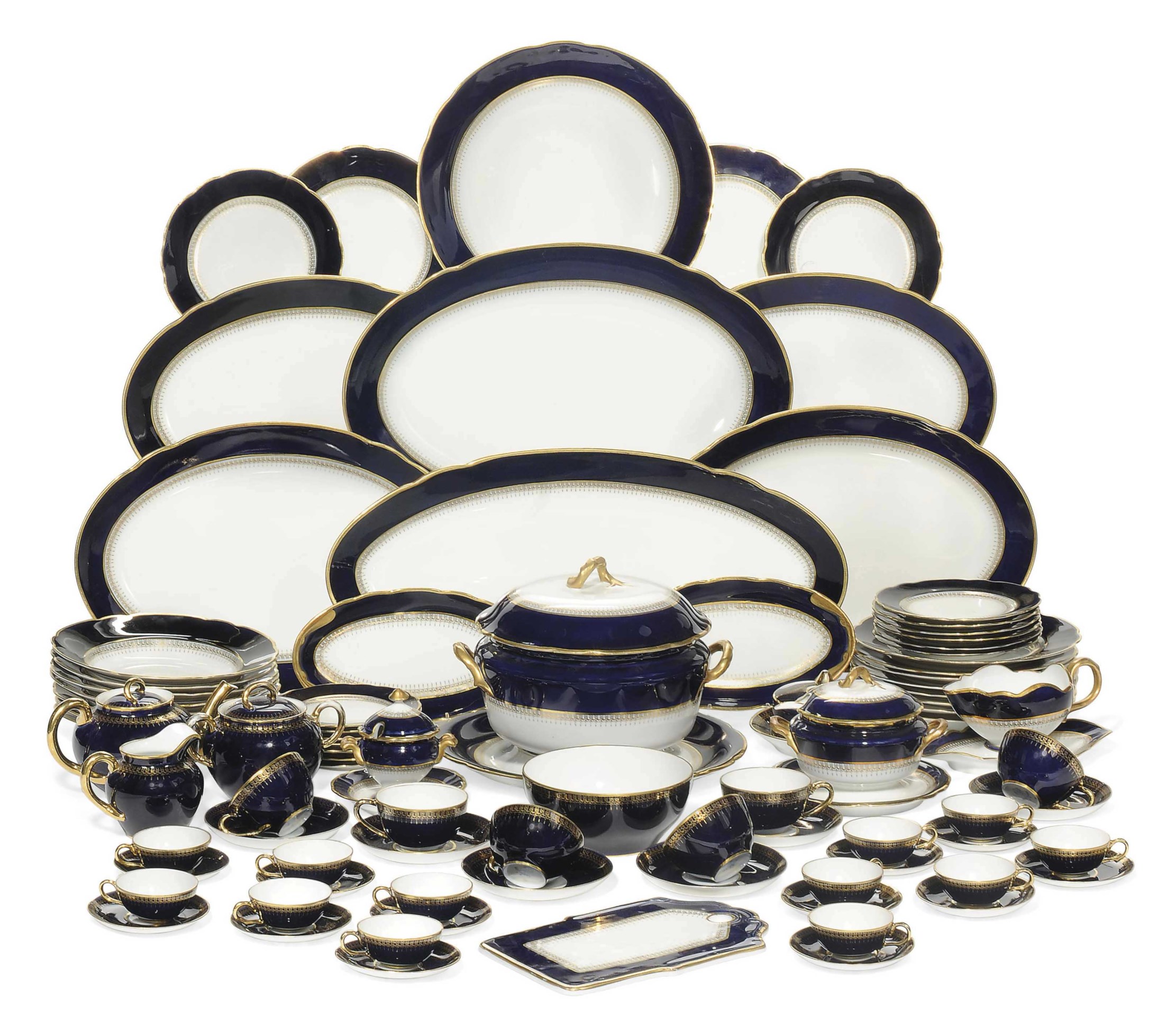 A RUSSIAN PORCELAIN PART DINNER-SERVICE , KUZNETSOV FACTORY, CIRCA 1900 ...