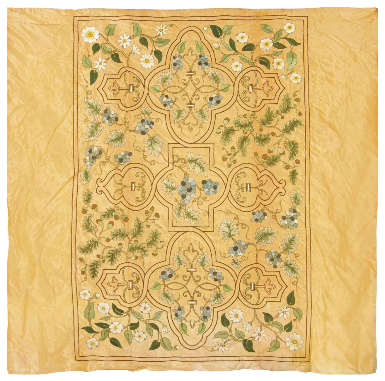 AN EMBROIDERED COVERLET , MRS ROBERT BENSON, EARLY 20TH CENTURY ...