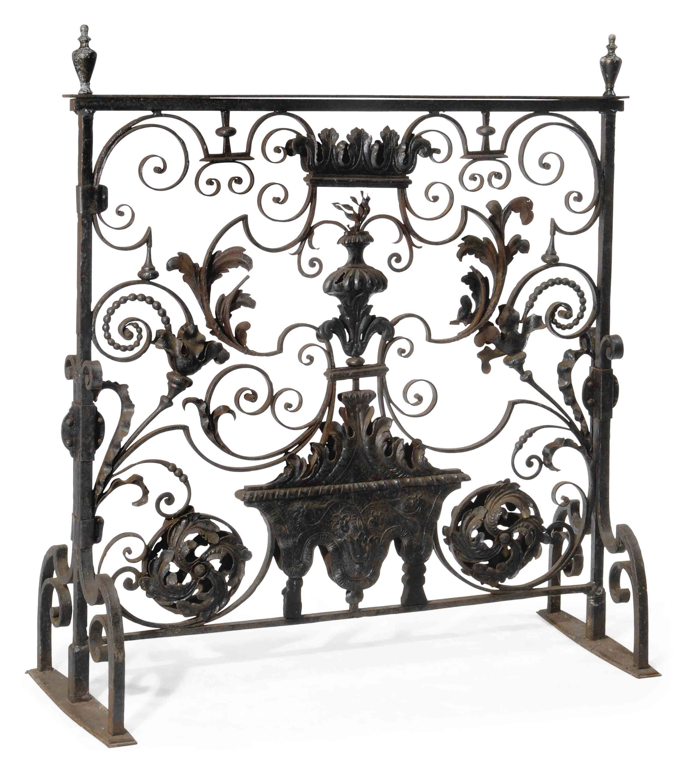 A FRENCH WROUGHT-IRON PANEL