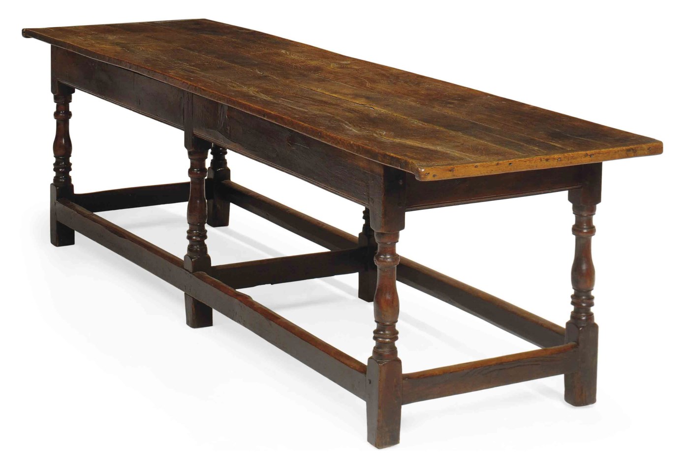 A GEORGE II OAK SIX-LEG REFECTORY TABLE , EARLY 18TH CENTURY, WELSH ...