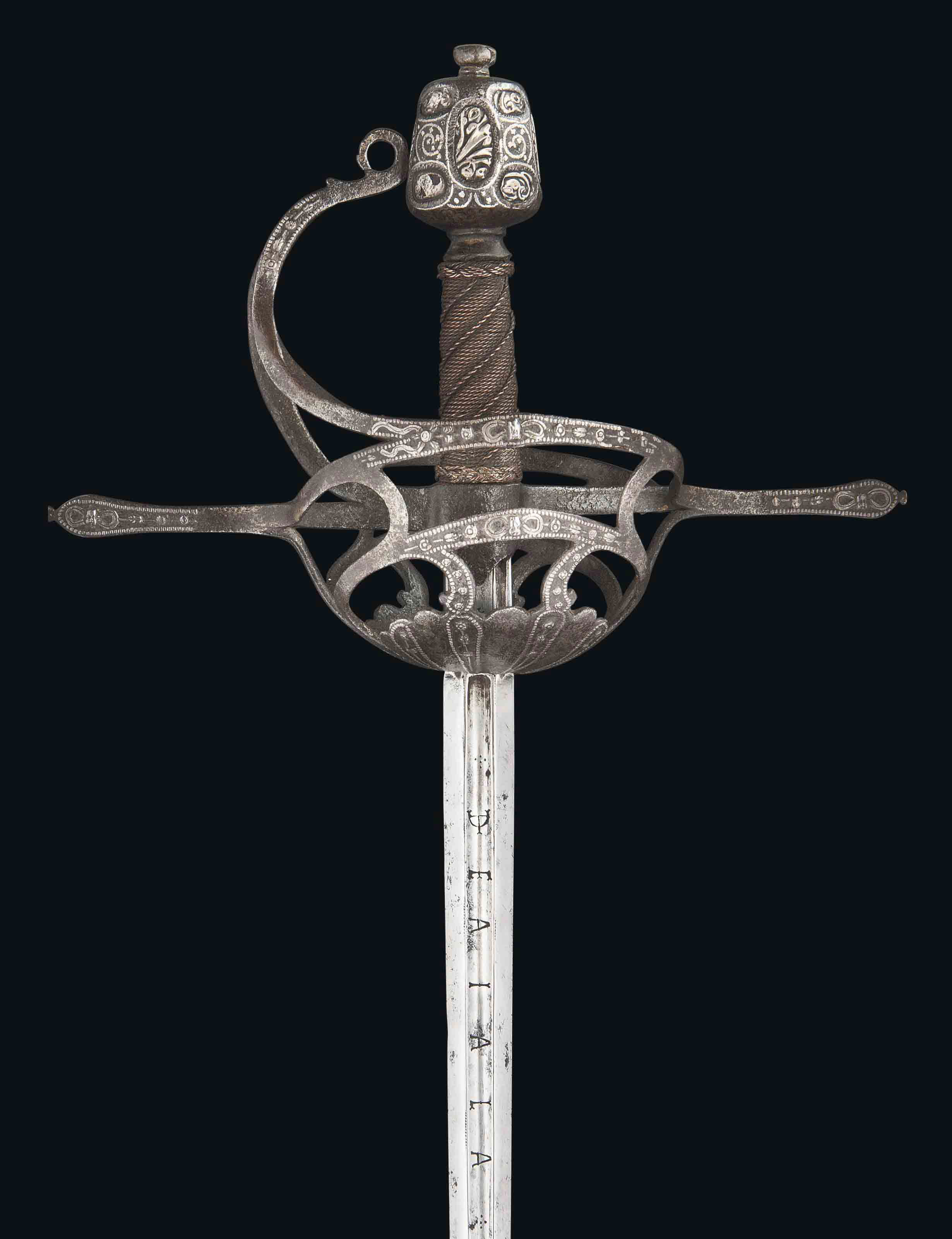 A RARE ENGLISH SILVER-ENCRUSTED RAPIER , CIRCA 1620-30 | Christie's