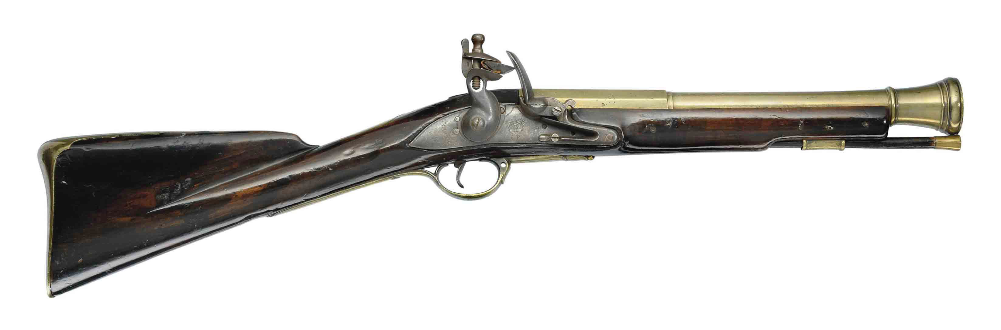 A RARE BRASS-BARRELLED FLINTLOCK BLUNDERBUSS OF SERVICE TYPE