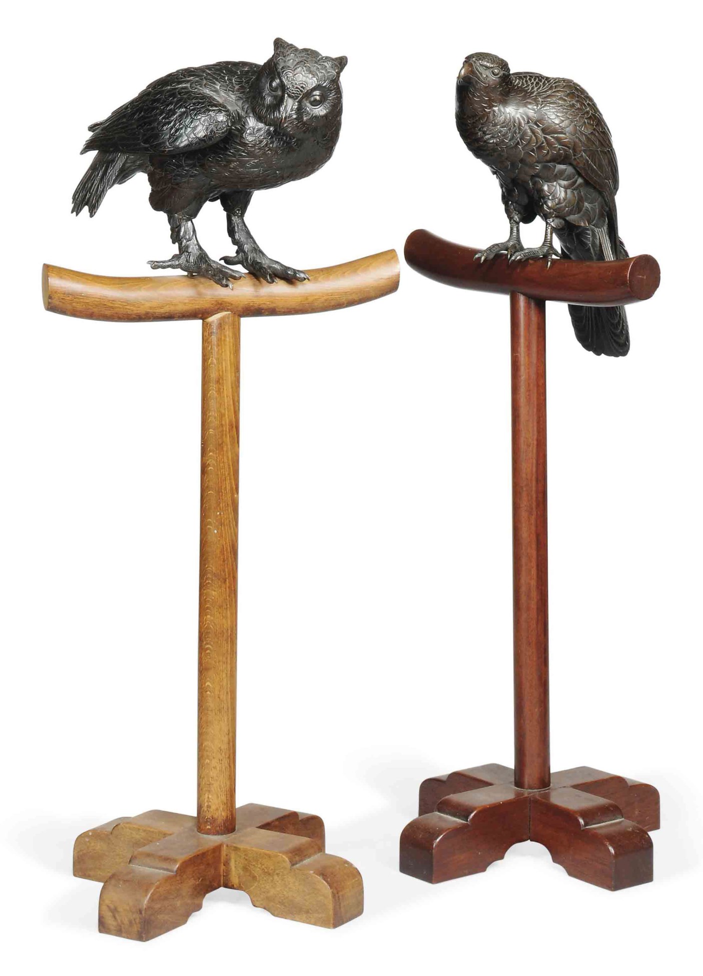 A PAIR OF JAPANESE BRONZE MODELS OF BIRDS , MEIJI PERIOD (1868-1912 ...