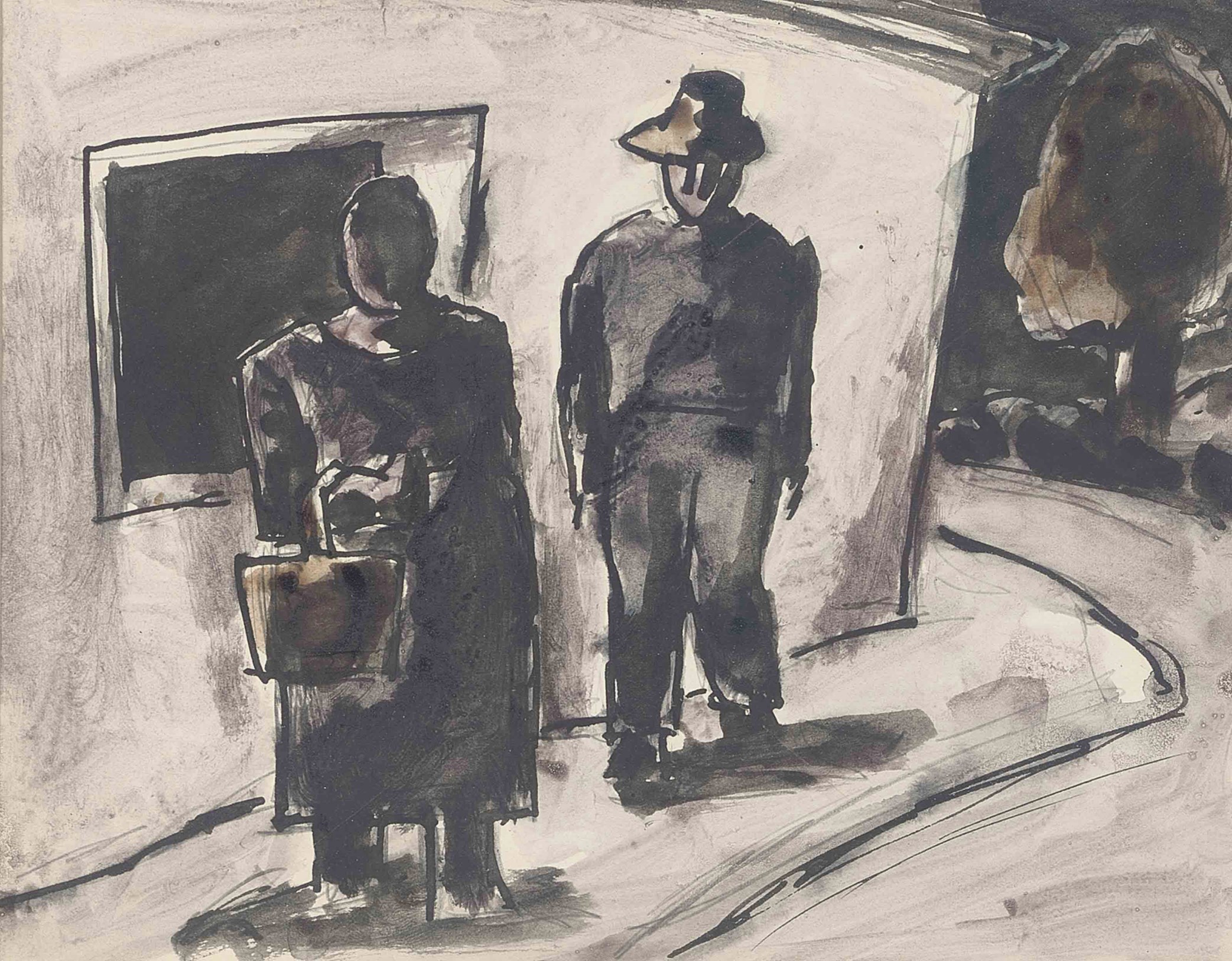 Josef Herman, R.A. (1911-2000) , Neighbours | Christie's