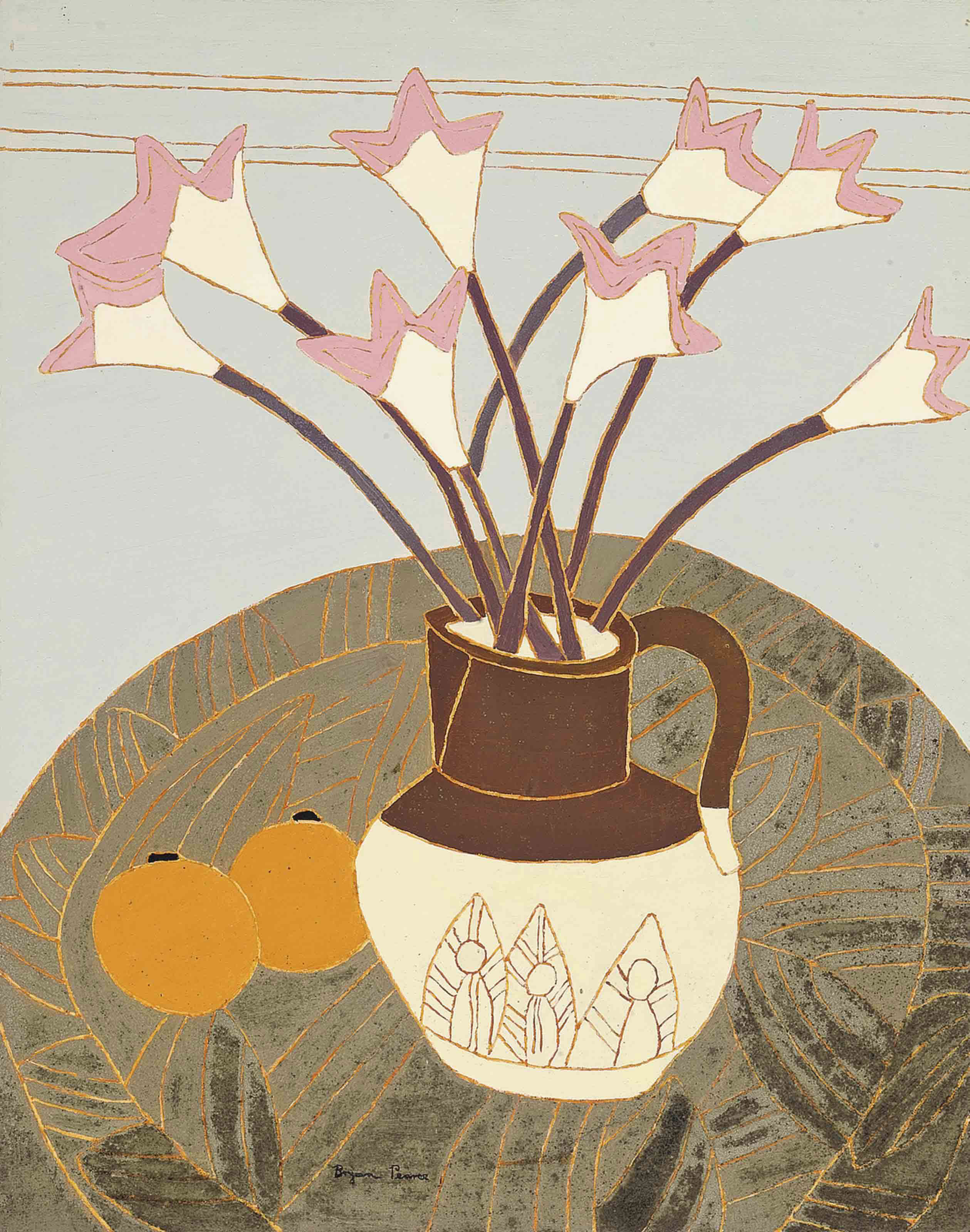 Bryan Pearce (1929-2007) , Belladonna Lilies and Oranges | Christie's