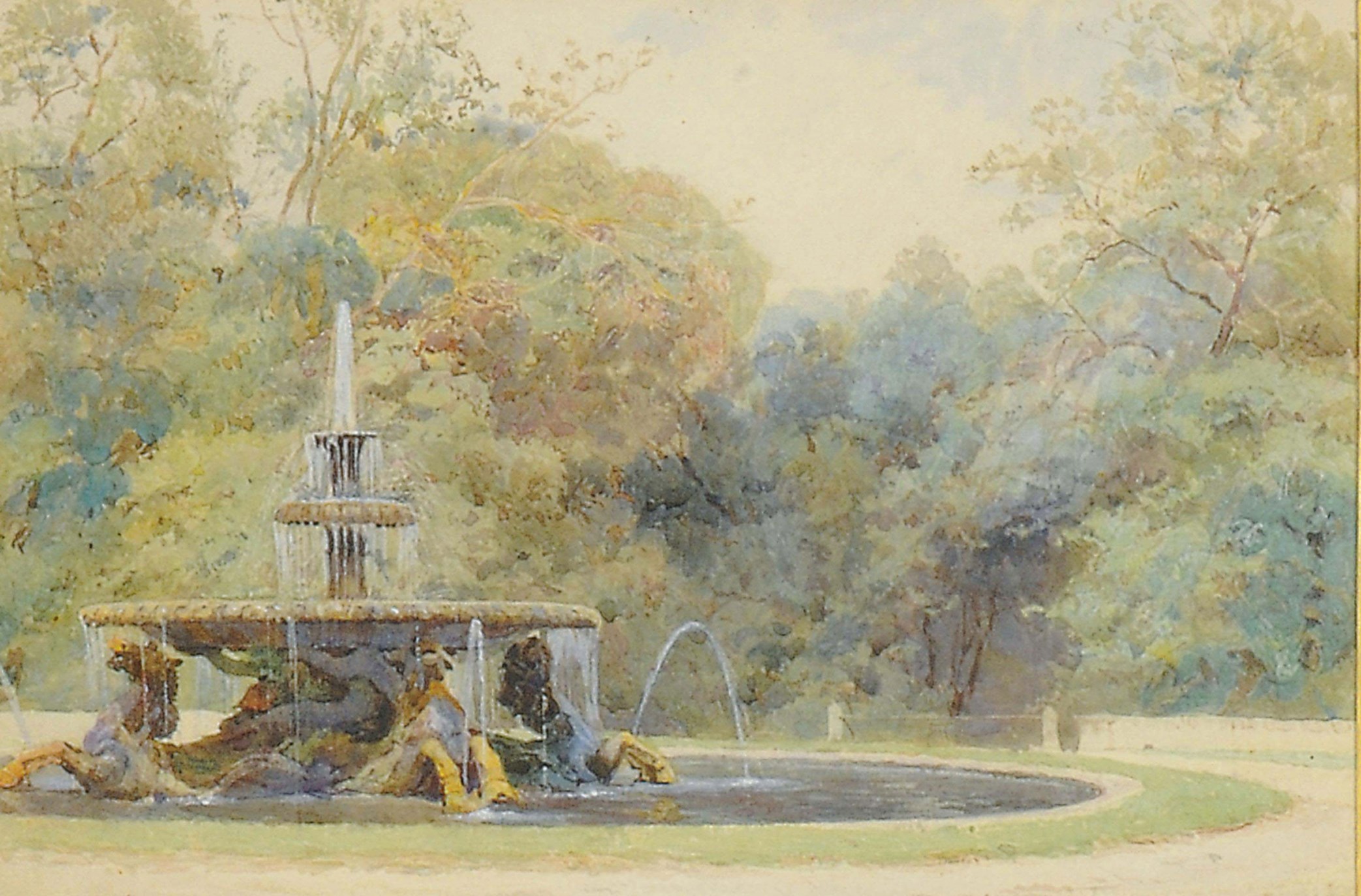 George Samuel Elgood (1851-1943) , The seahorse fountain, Villa ...