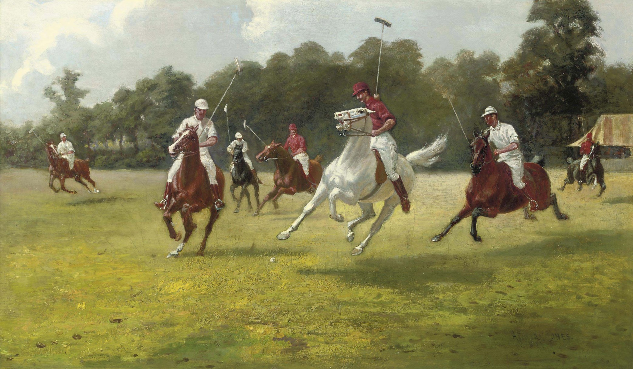 Adrian Jones (1845-1938) , Last shot at glory; and Making a break ...