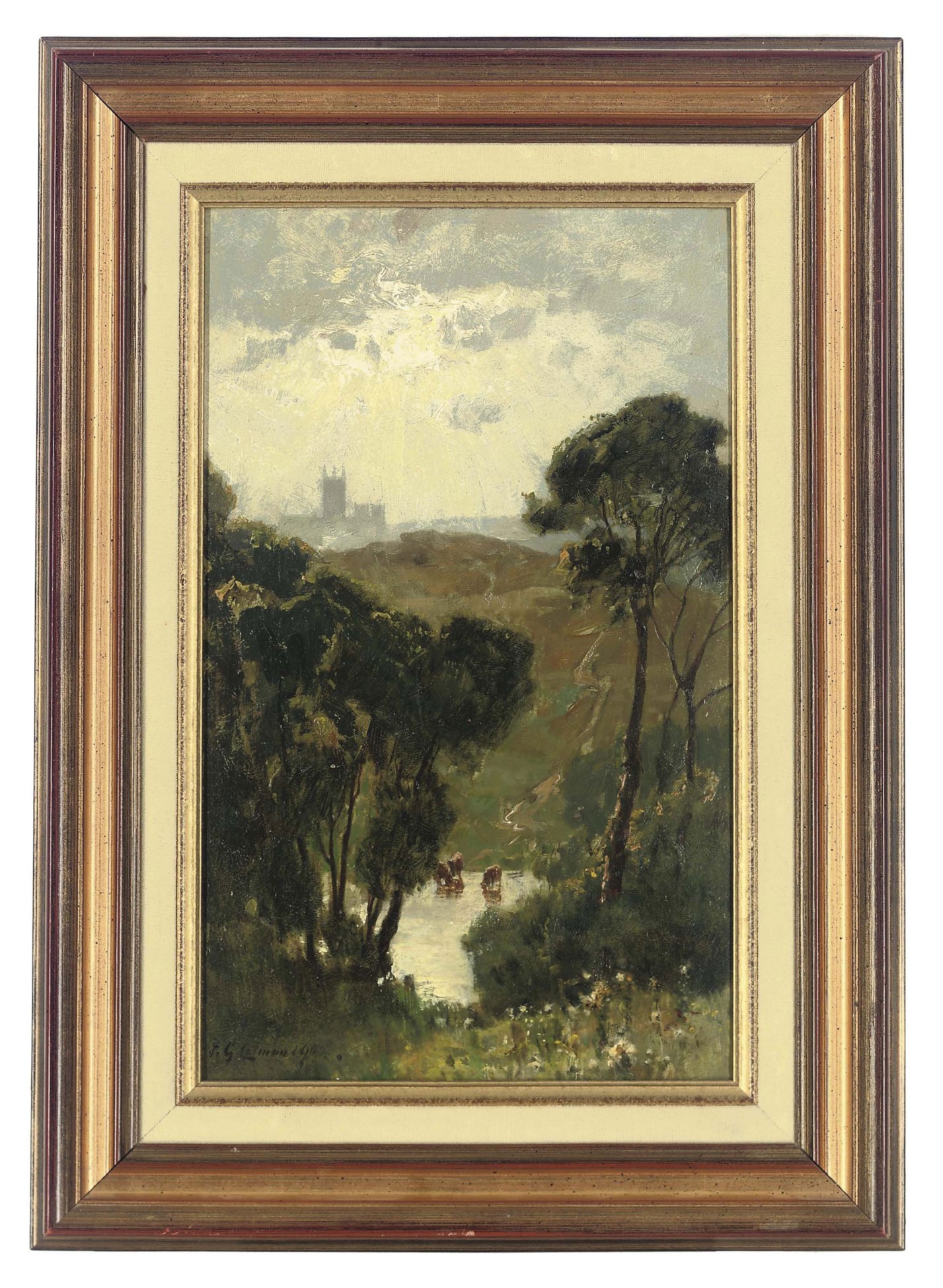 Frederick George Cotman, R.I. (1850-1920) , Canterbury from the Downs ...