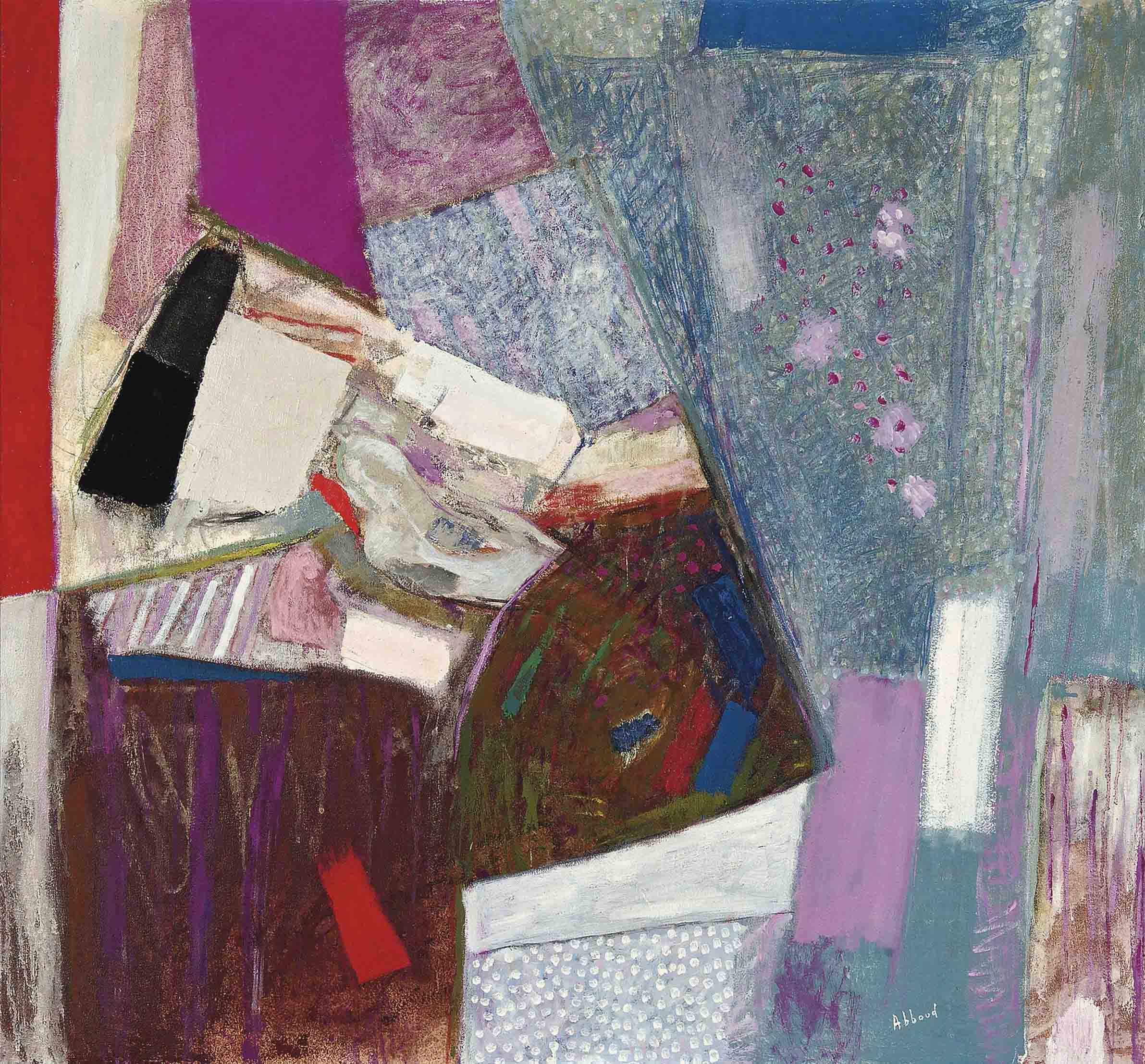 Chafic Abboud (Lebanese, 1926-2004) , L'Amour en noir fleuri | Christie's