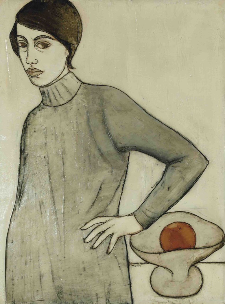 Parvaneh Etemadi (Iranian, b. 1947) , Portrait of a Lady with an orange ...
