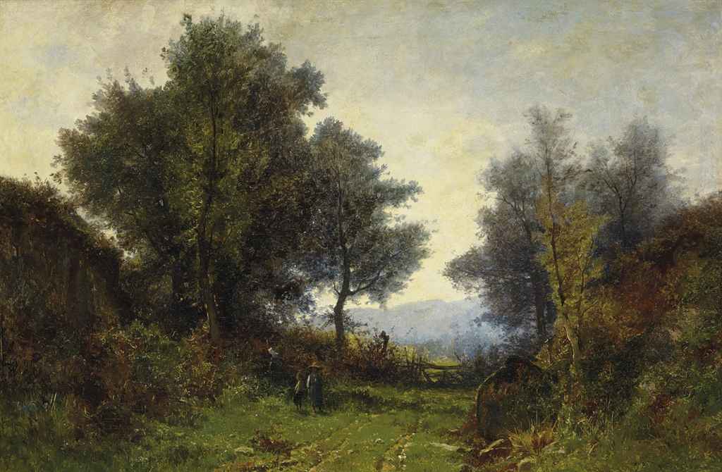 GUSTAVE CASTAN (1823-1892) , Drei Kinder auf Feldweg | Christie's