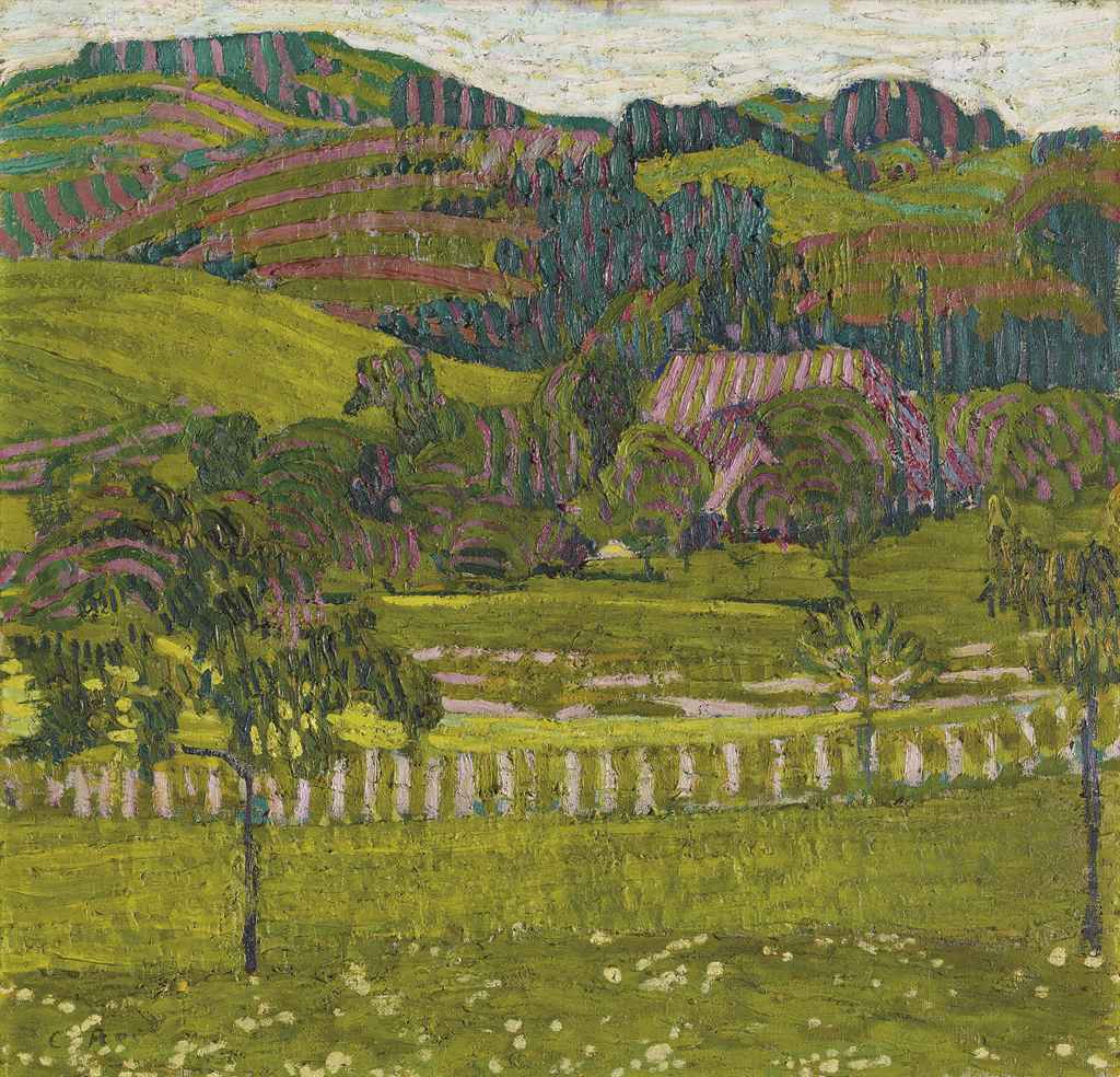 CUNO AMIET (1868-1961) , Sommerlandschaft I, Landschaft mit Bäumen und ...