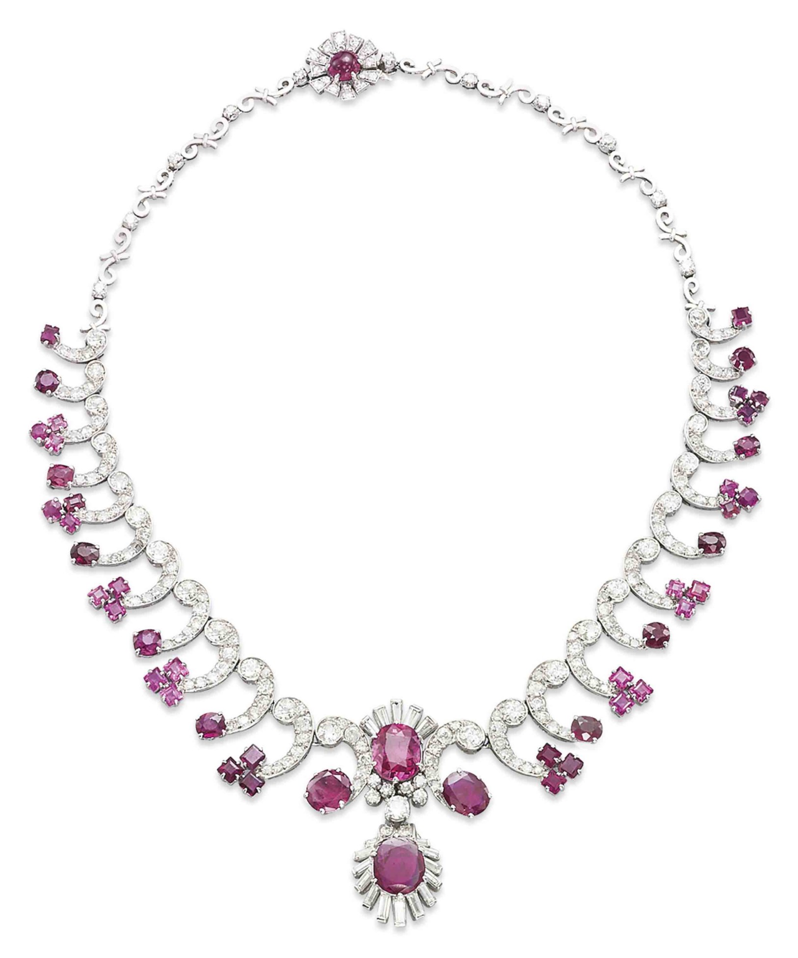 A RUBY, PINK SAPPHIRE AND DIAMOND NECKLACE | Christie's