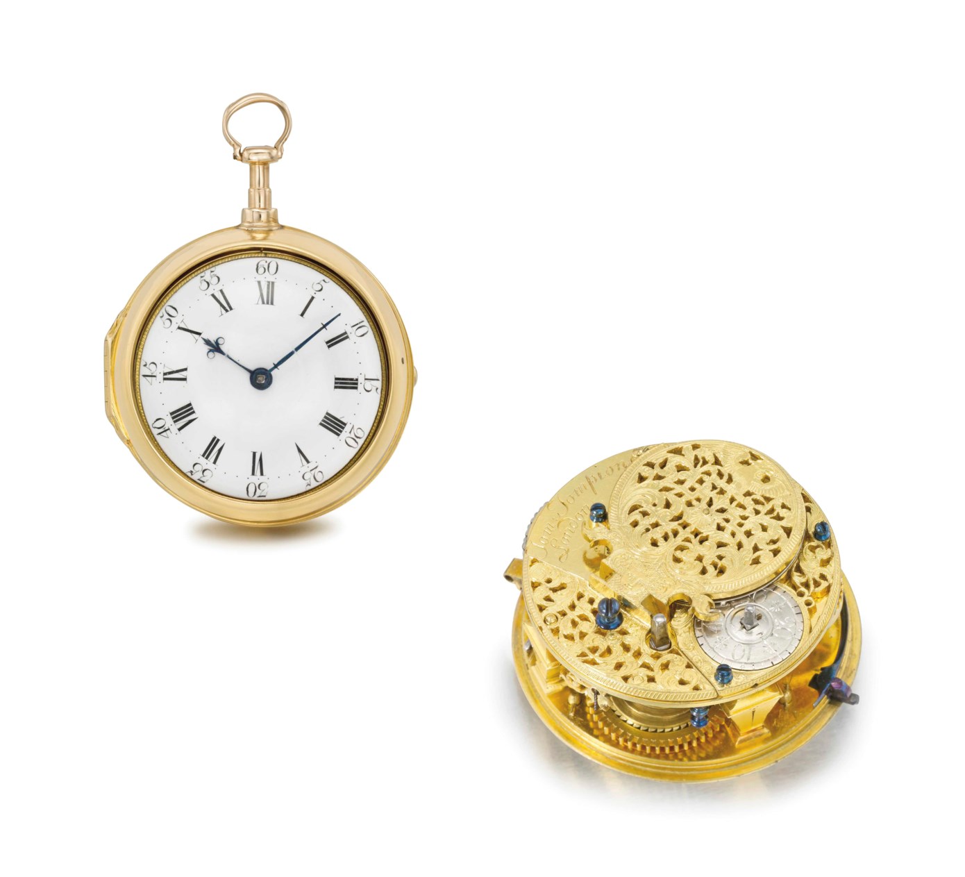 Thomas Tompion. A fine and early 18K gold openface pair case verge ...