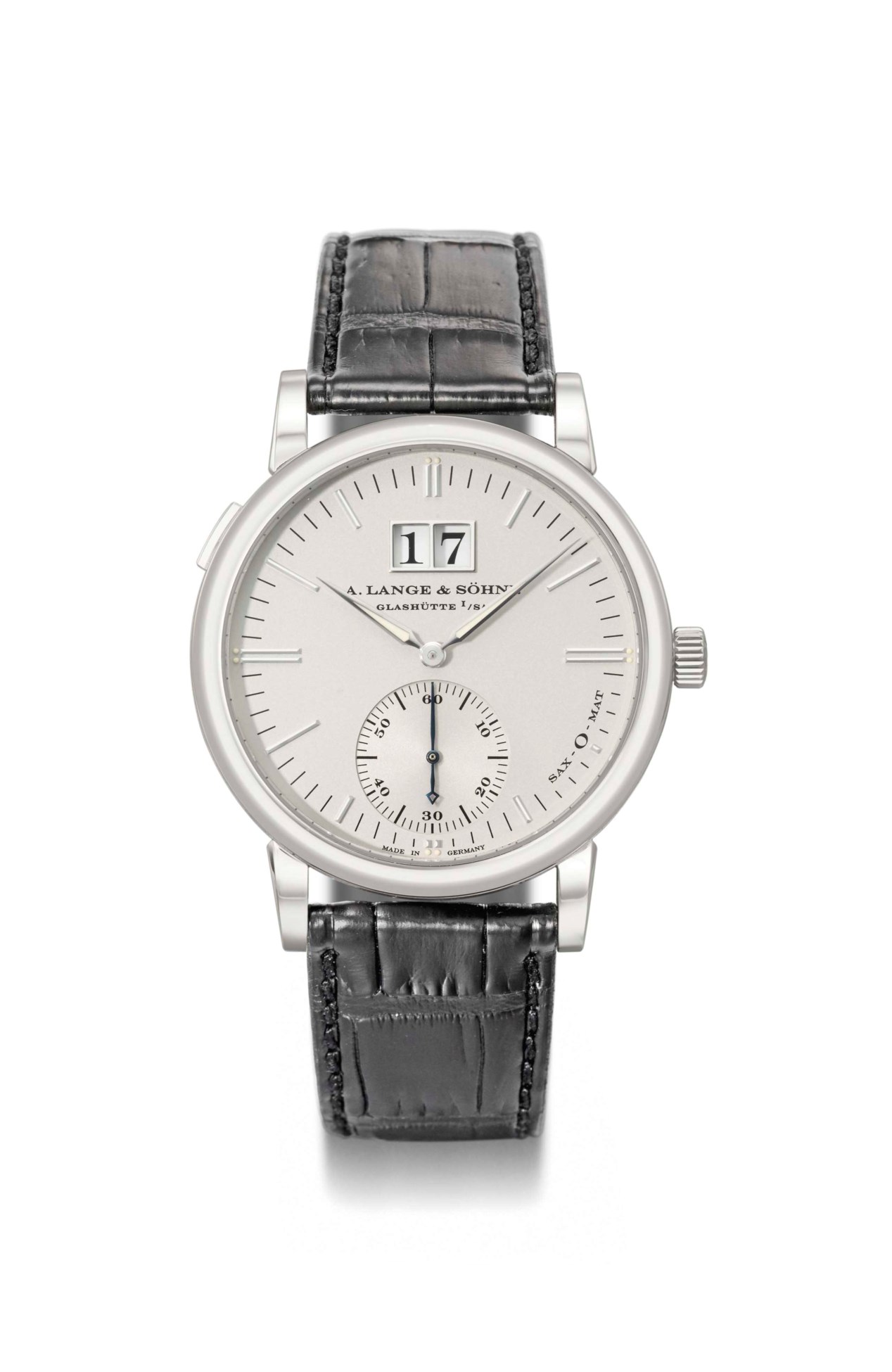 A. Lange & Söhne. A fine platinum automatic wristwatch with oversized ...