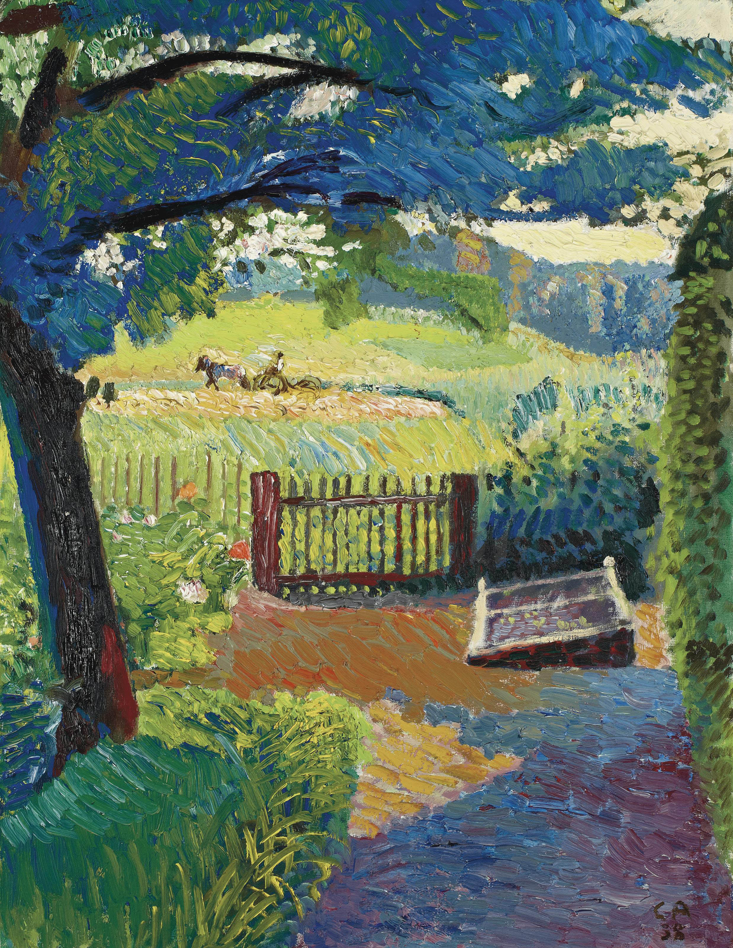 CUNO AMIET (1868-1961) , Garten mit Sicht auf Oschwand, 1938 | Christie's