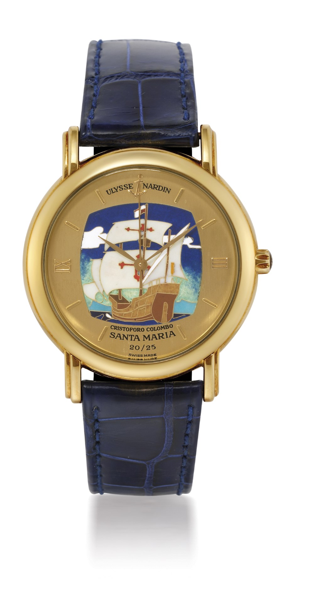ULYSSE NARDIN, SAN MARCO, SANTA MARIA , GOLD AUTOMATIC WRISTWATCH WITH ...