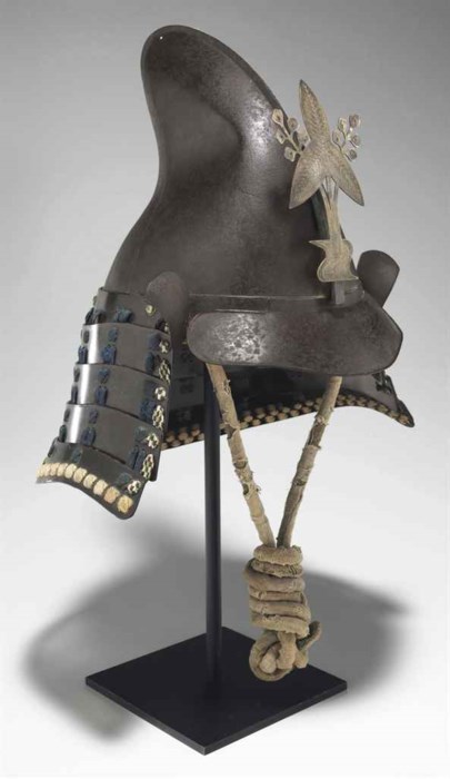 An exotic helmet (kawari kabuto) in the form of a court cap (eboshi ...