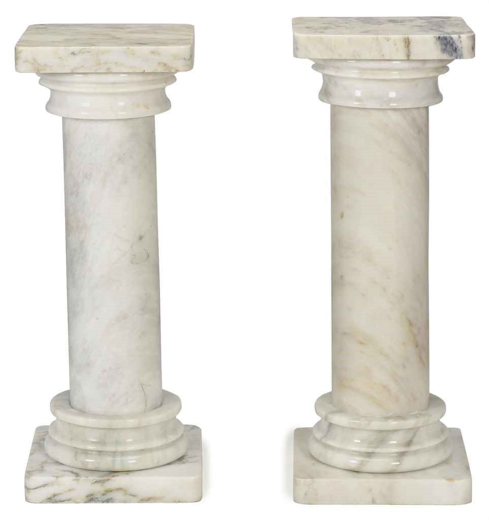A PAIR OF WHITE MARBLE COLUMNS, , LATE 20TH CENTURY (2) | Christie's