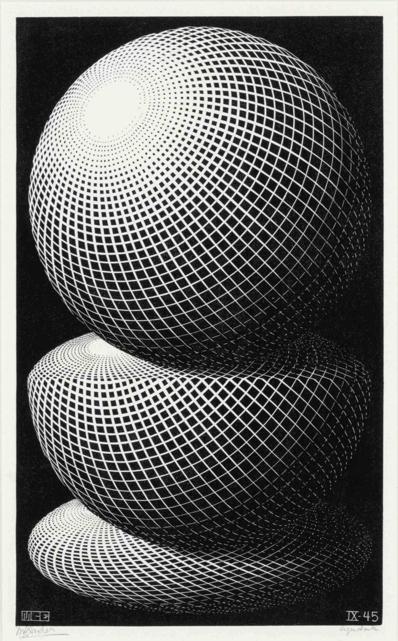 MAURITS CORNELIS ESCHER (1898-1972) , Three Spheres I (Bool 336 ...
