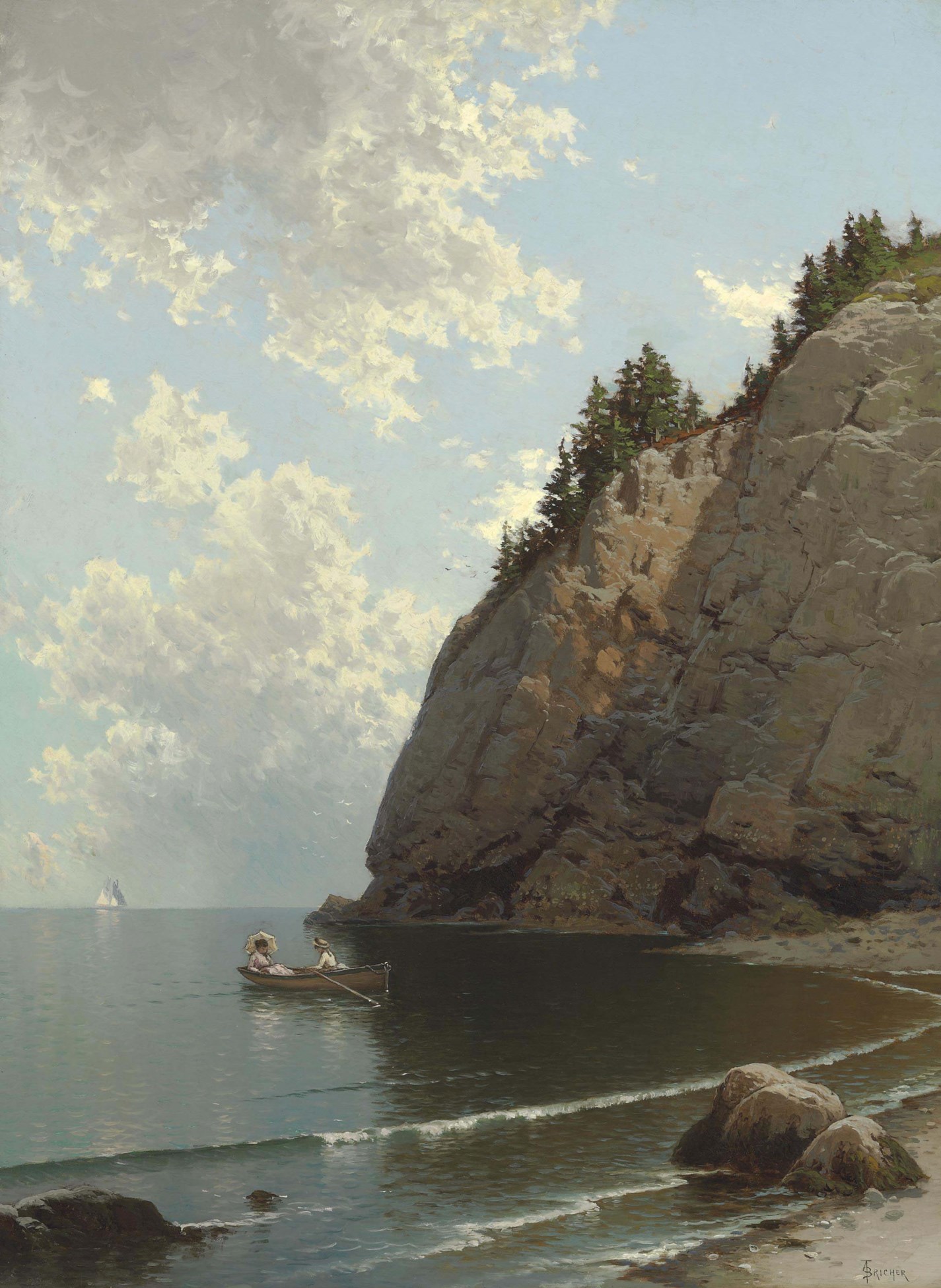 Alfred Thompson Bricher (1837-1908) , Two Ladies in a Rowboat | Christie's