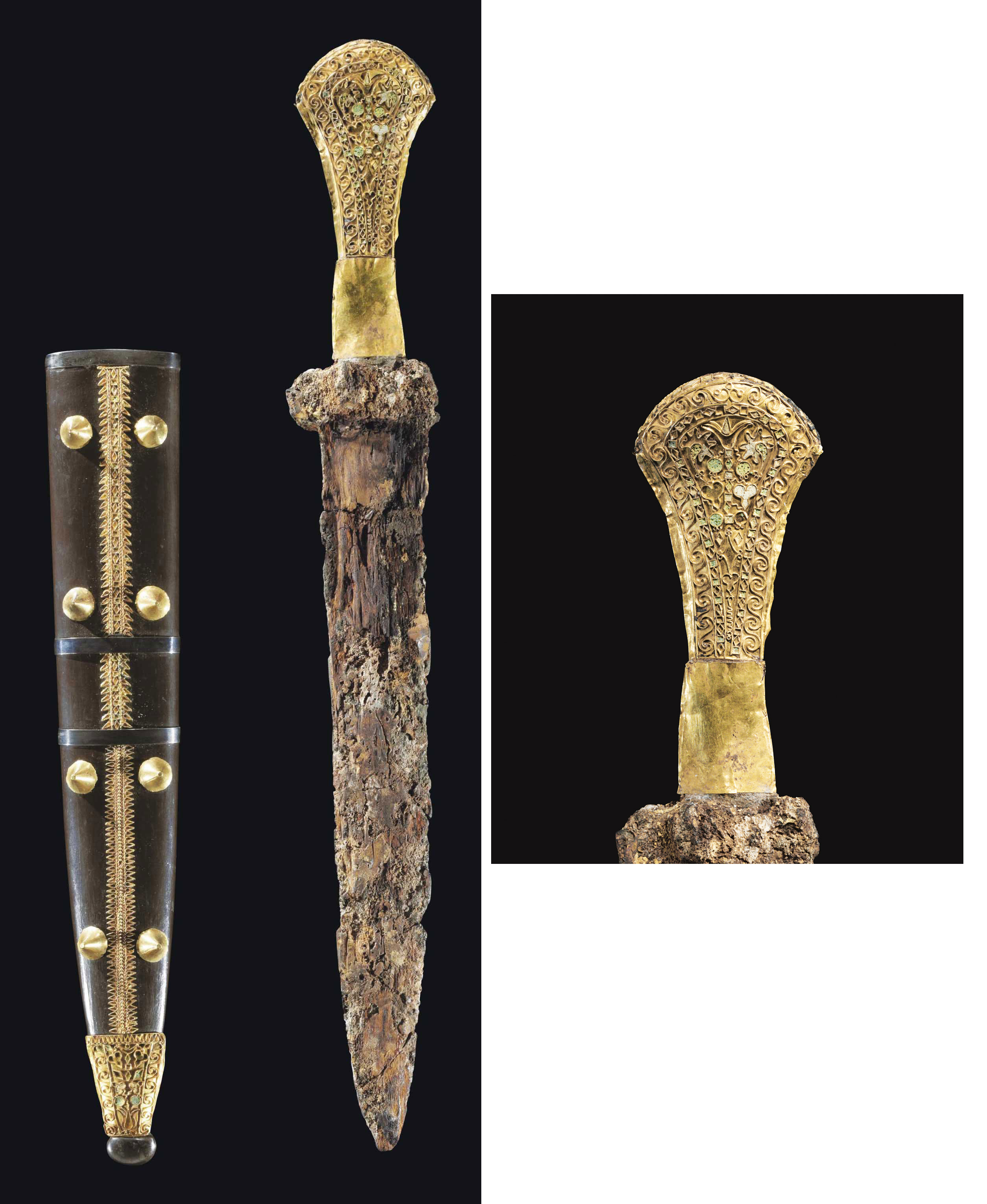 A GREEK GOLD, SILVER AND IRON DAGGER , HELLENISTIC PERIOD, CIRCA 3RD ...