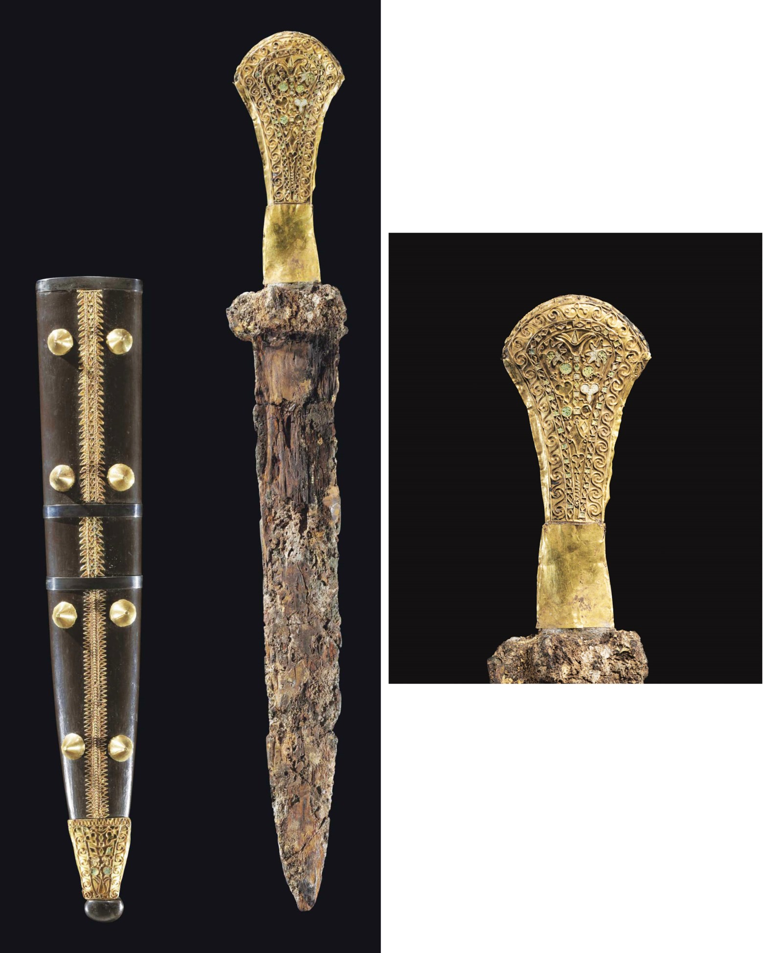 A GREEK GOLD, SILVER AND IRON DAGGER , HELLENISTIC PERIOD, CIRCA 3RD ...