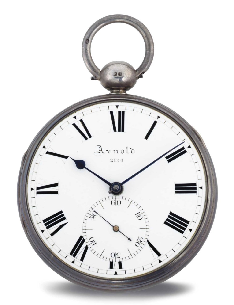 ARNOLD. A SILVER OPENFACE POCKET CHRONOMETER WITH FITTED WOOD BOX ...
